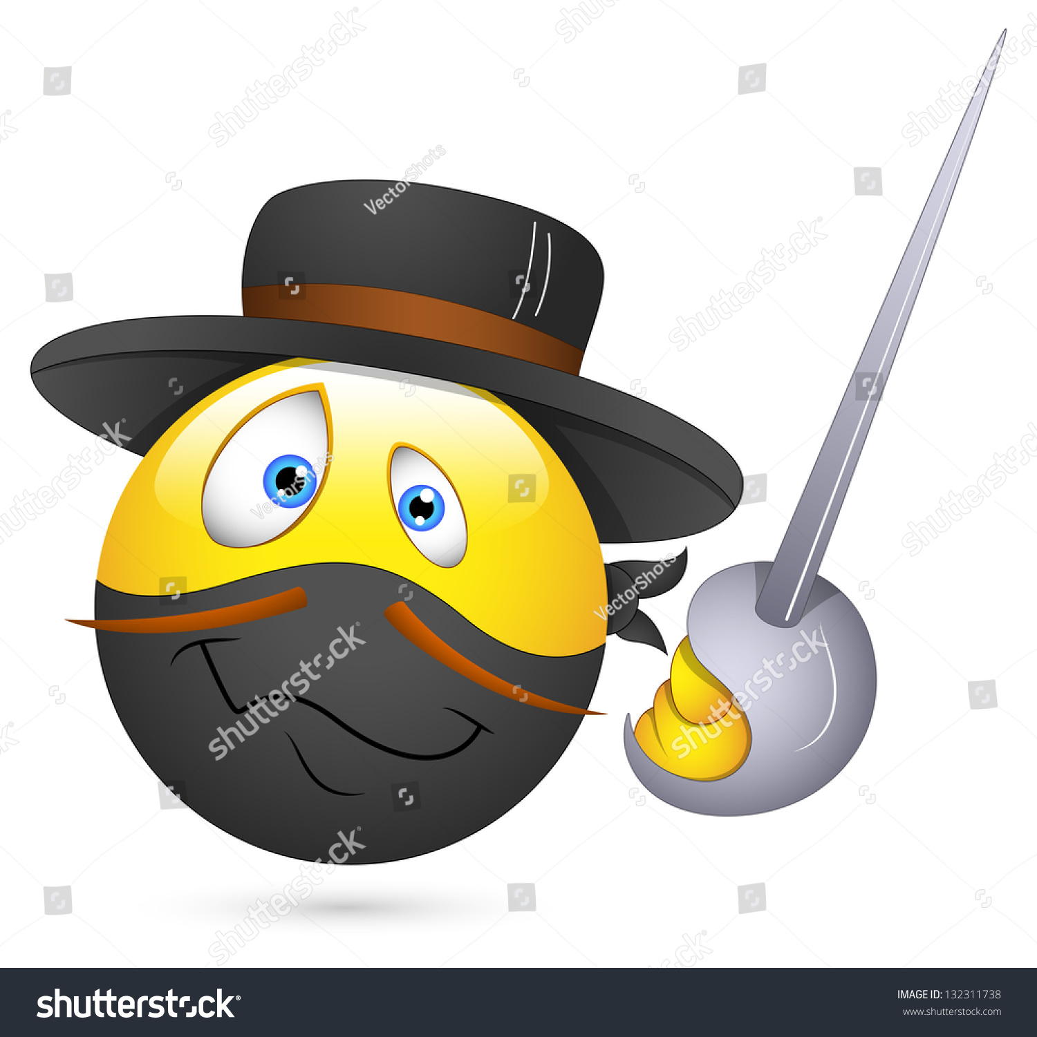 Smiley Vector Illustration Ninja Face: vector de stock (libre de ...