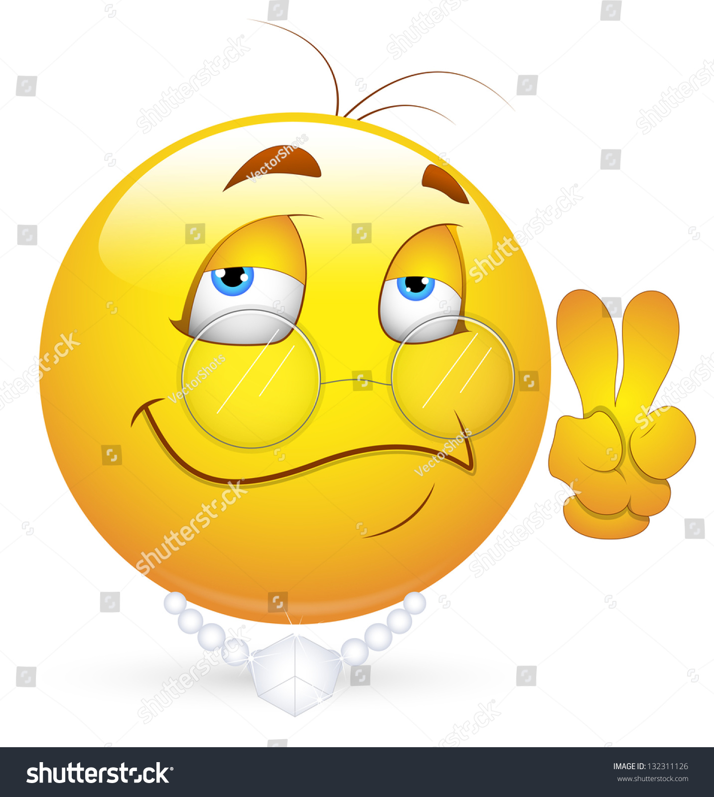 Smiley Vector Illustration Peace Face Stock Vector (Royalty Free) 132311126