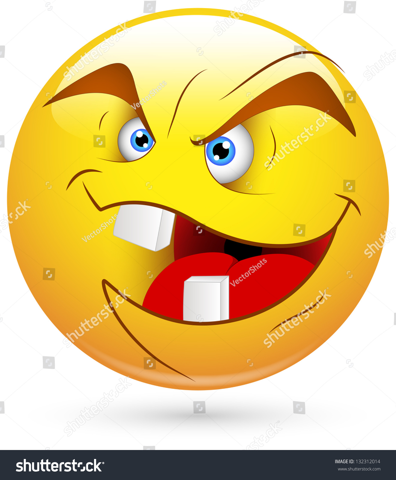 Smiley Vector Illustration Wicked Evil Face: vector de stock (libre de ...