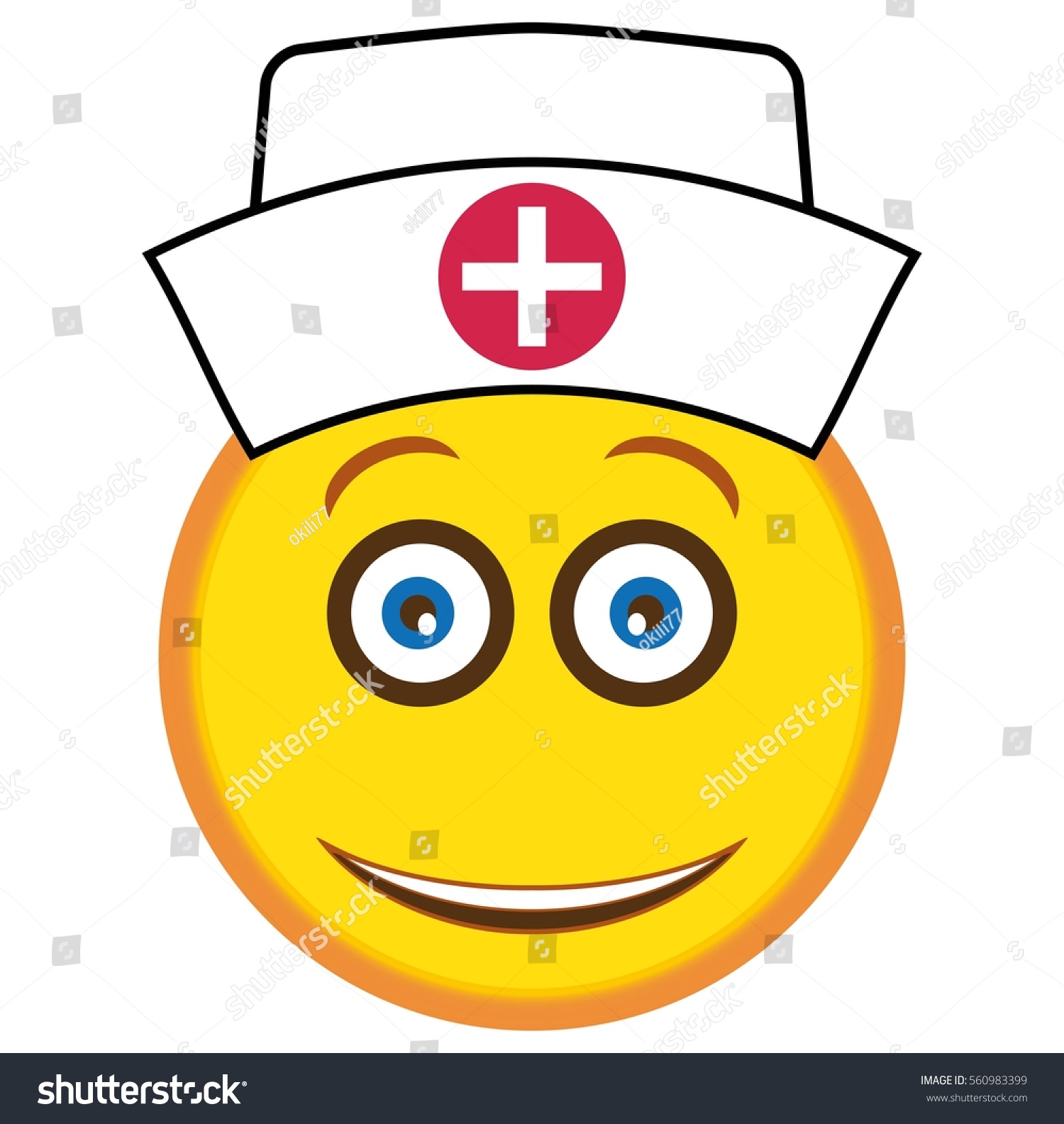 Smiley Nurse Hat Stock Vector (Royalty Free) 560983399