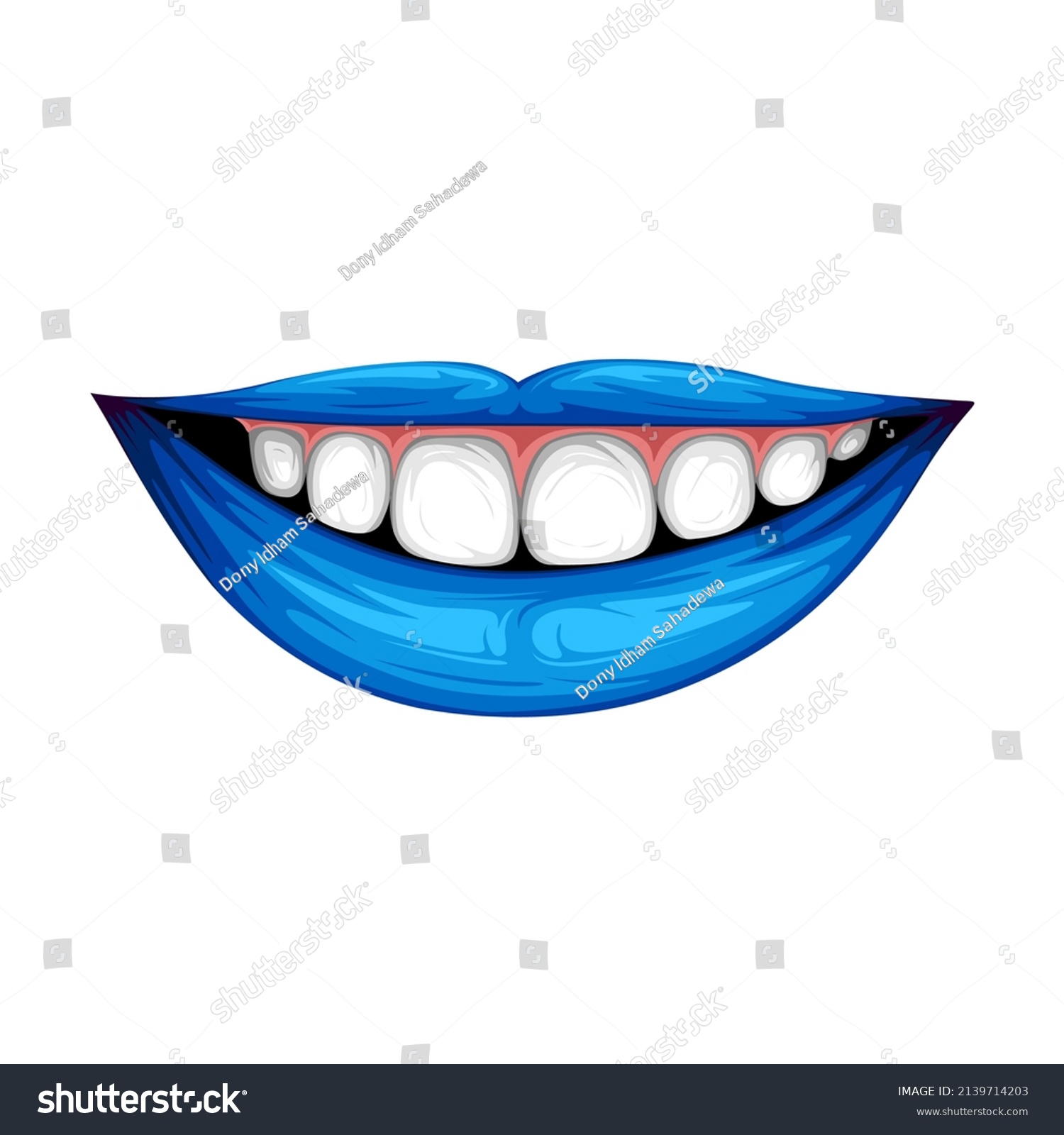 Smiling Blue Lips Vector Isolated On Stock Vector (Royalty Free ...