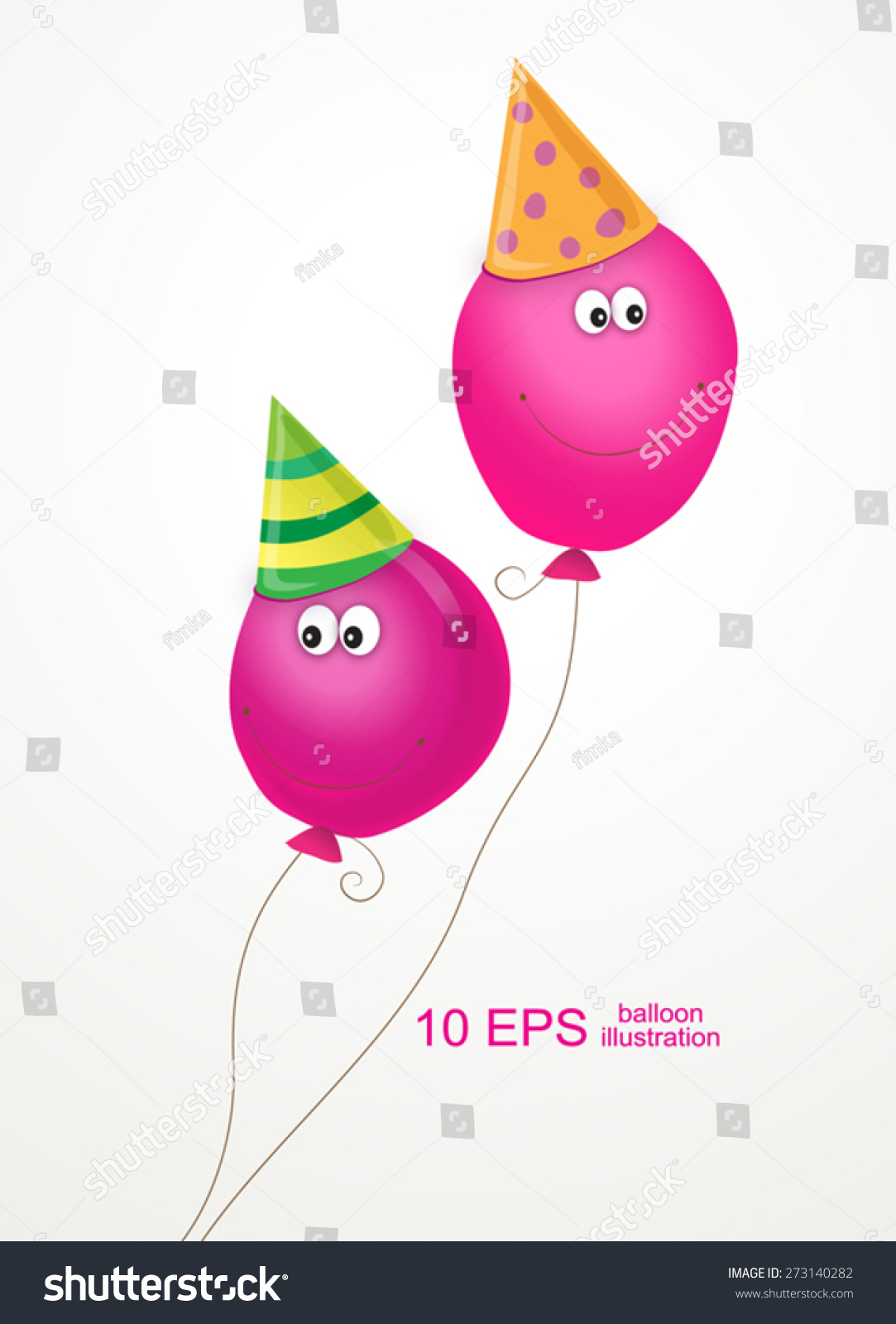 Smiling Cartoon Balloons Caps Vector Stock Vector (Royalty Free ...