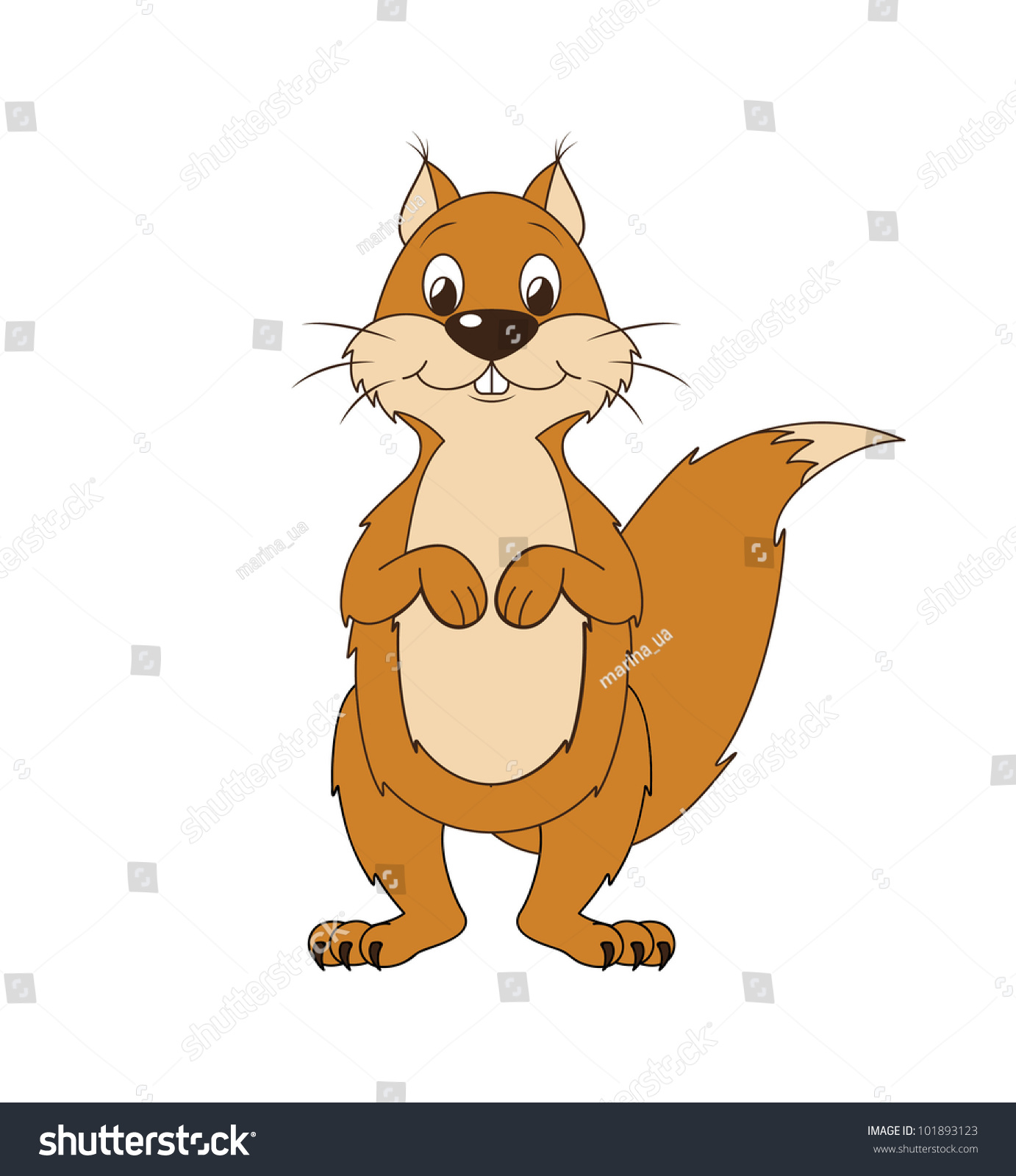 Smiling Cartoon Squirrel Vector Illustration Stock Vector (Royalty Free ...