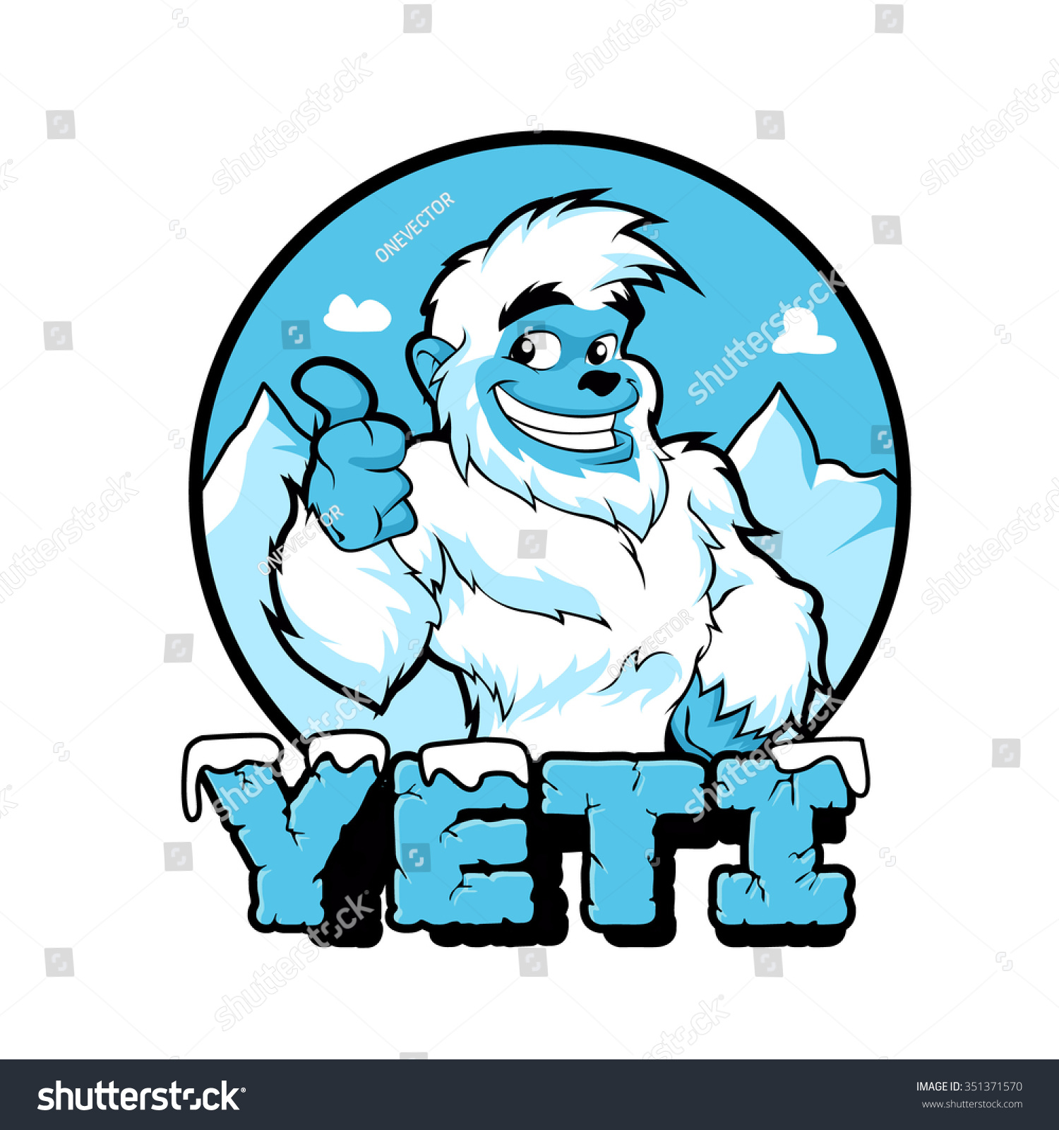 Smiling Cartoon Yeti Stock Vector (Royalty Free) 351371570 | Shutterstock