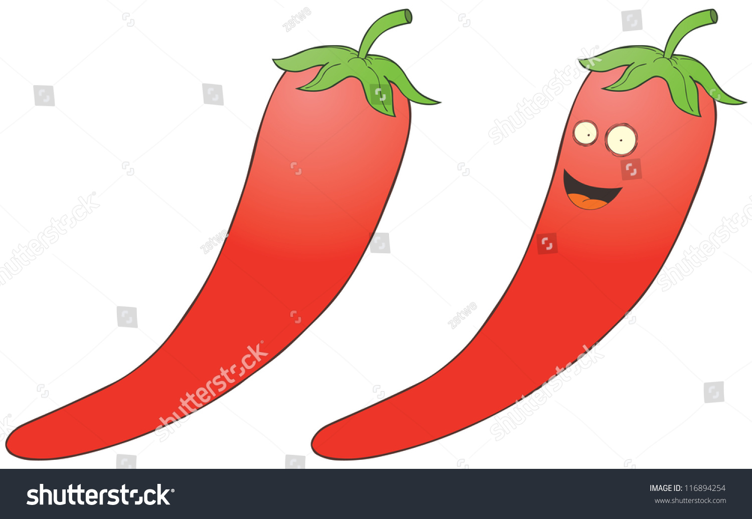 Smiling Chili Pepper Stock Vector (Royalty Free) 116894254