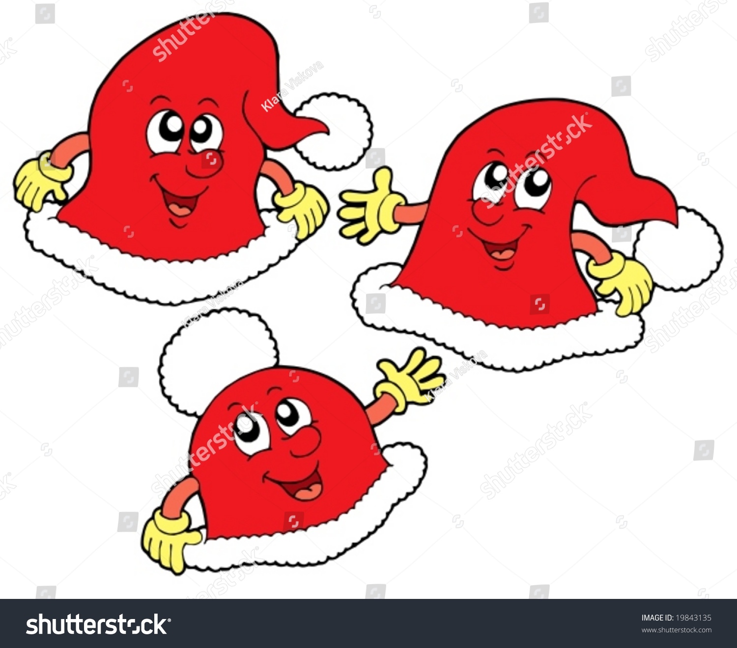 Smiling Christmas Caps Vector Illustration Stock Vector (Royalty Free ...