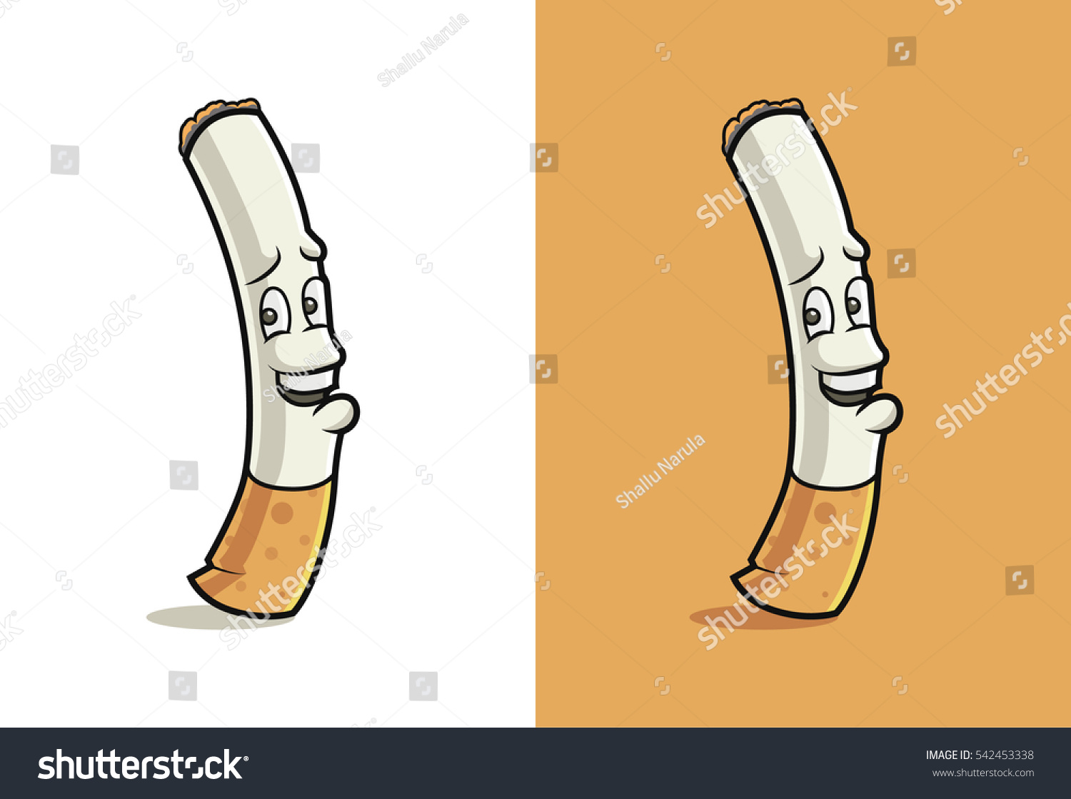Smiling Cigarette Cartoon Vector Illustration Stock Vector (Royalty ...