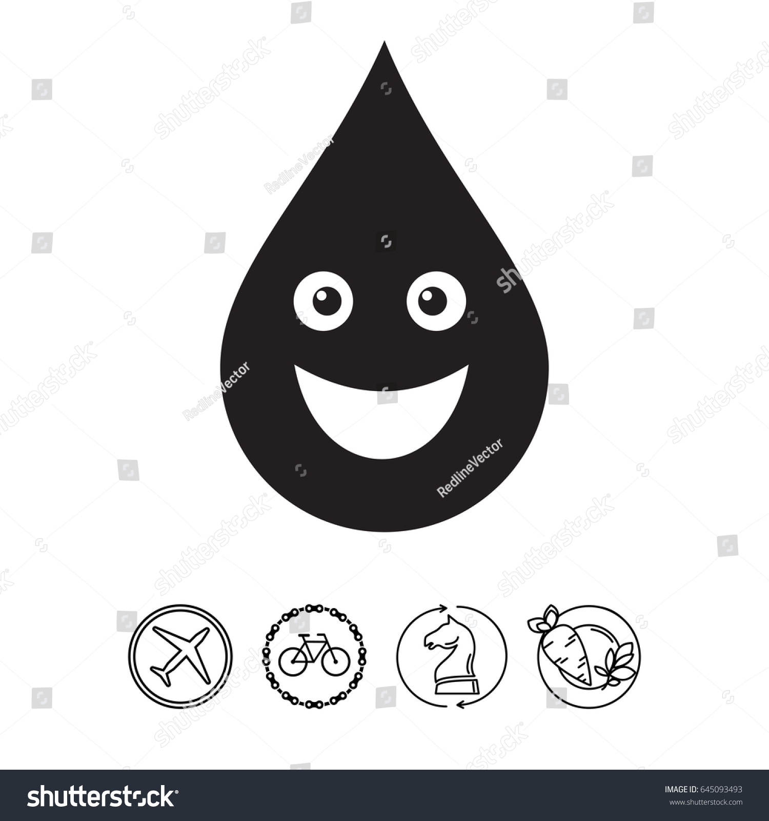 Smiling Drop Icon Stock Vector (Royalty Free) 645093493 | Shutterstock