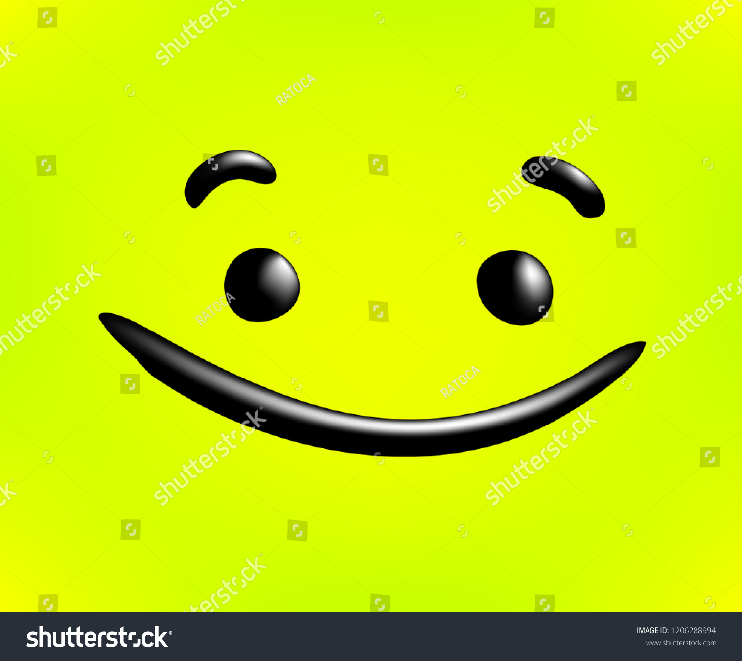 Smiling Face Illustration Stock Vector (Royalty Free) 1206288994