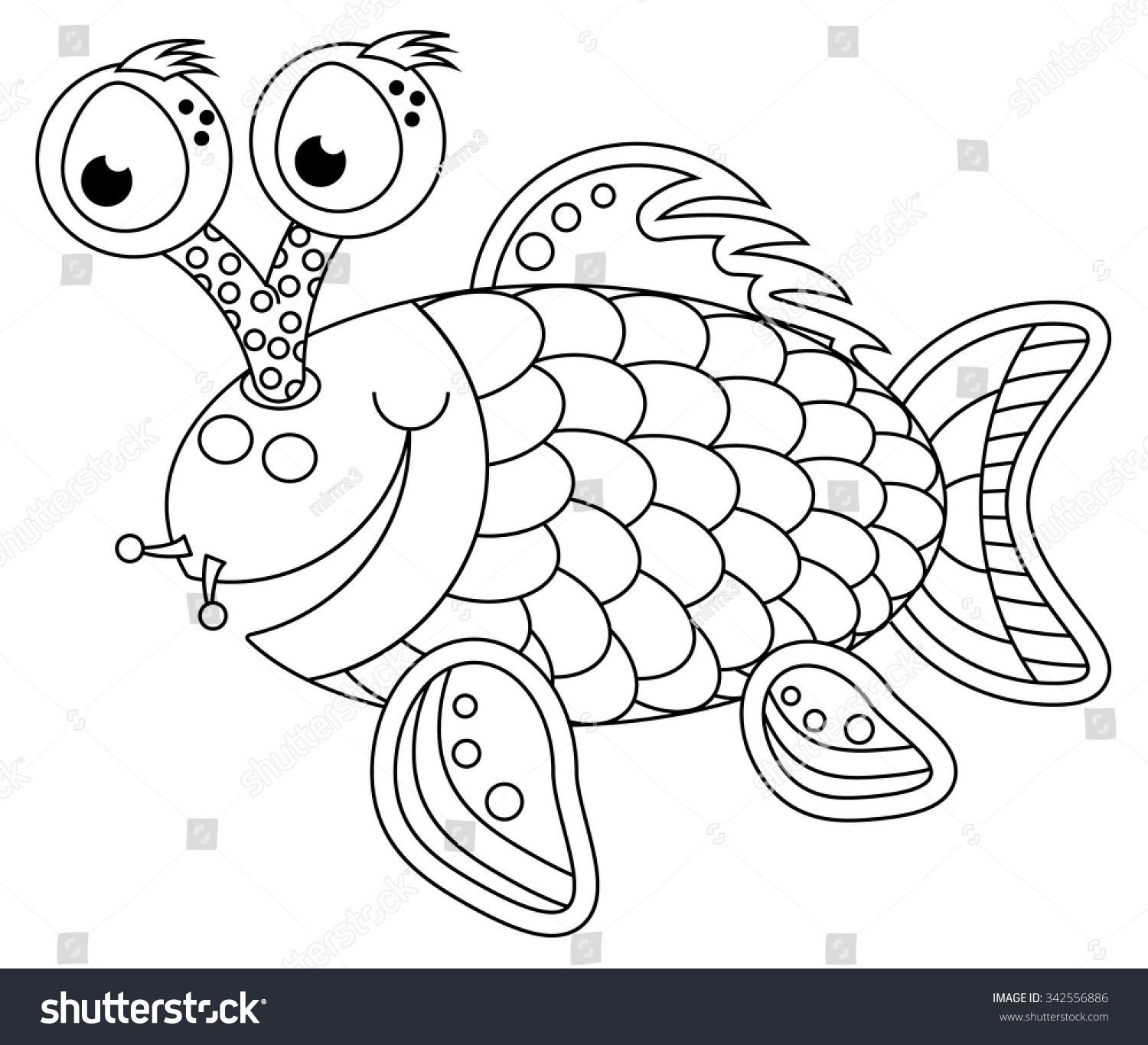 Smiling Fish Vector Illustration Stock Vector (Royalty Free) 342556886