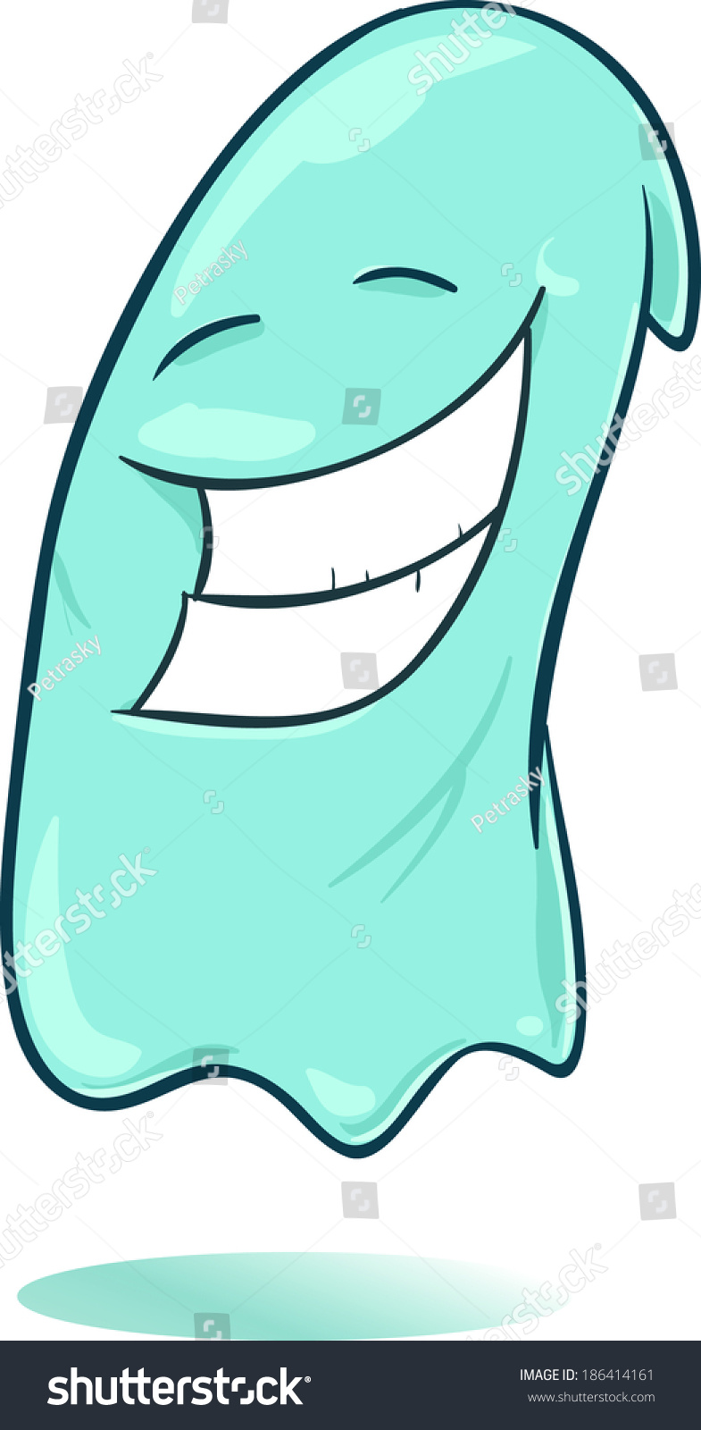 Smiling Ghost Isolated On White Background Stock Vector (Royalty Free ...
