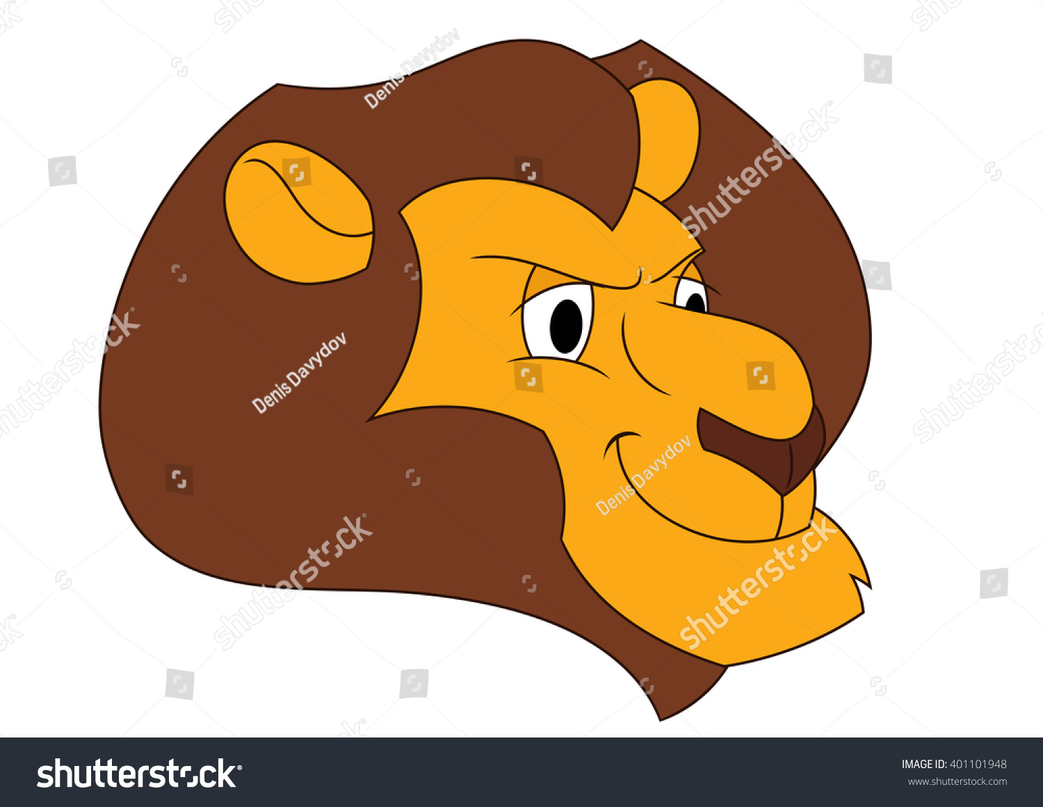 Smiling Lion Head Stock Vector (Royalty Free) 401101948 | Shutterstock
