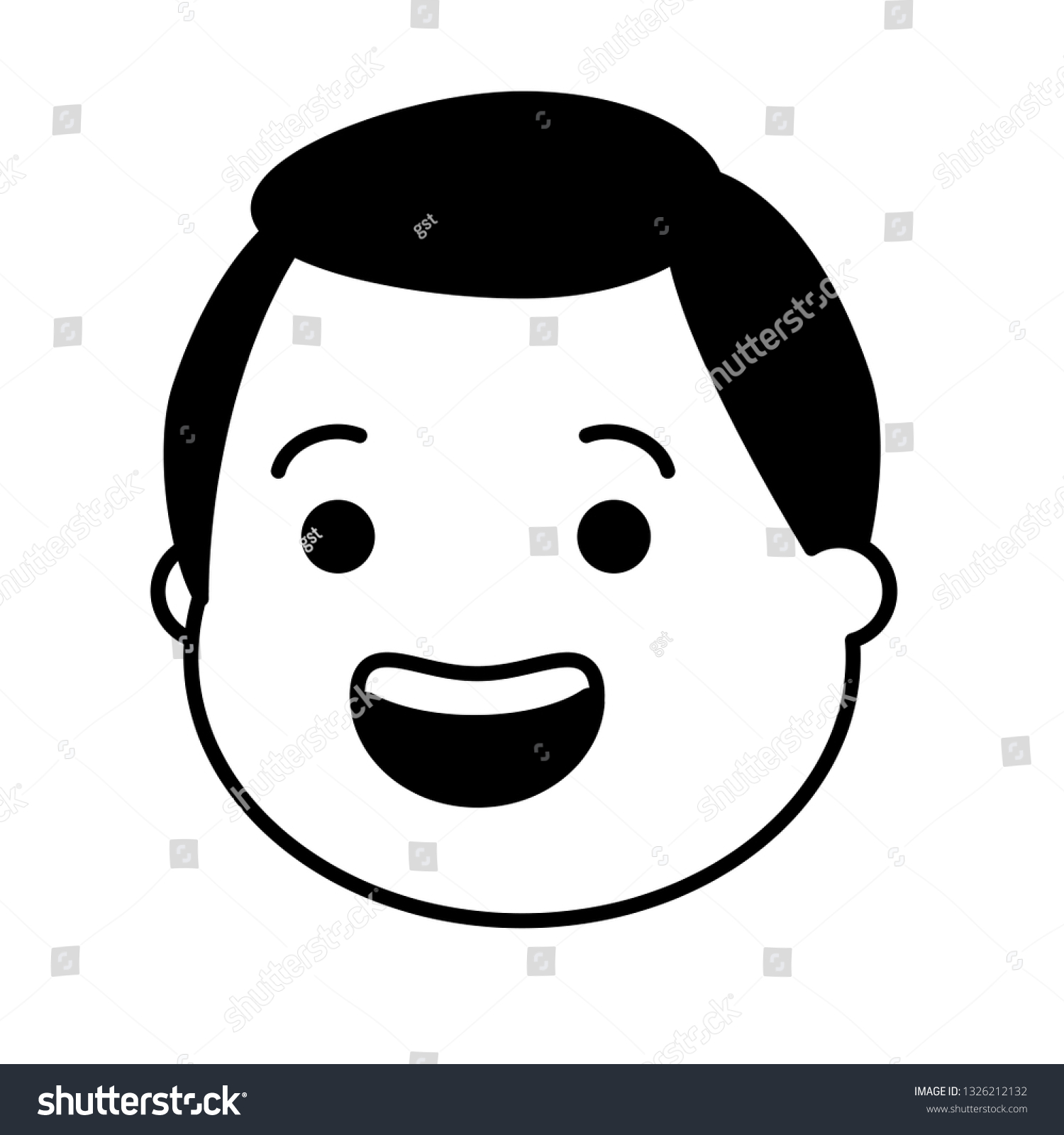 Smiling Man Face Stock Vector (Royalty Free) 1326212132 | Shutterstock