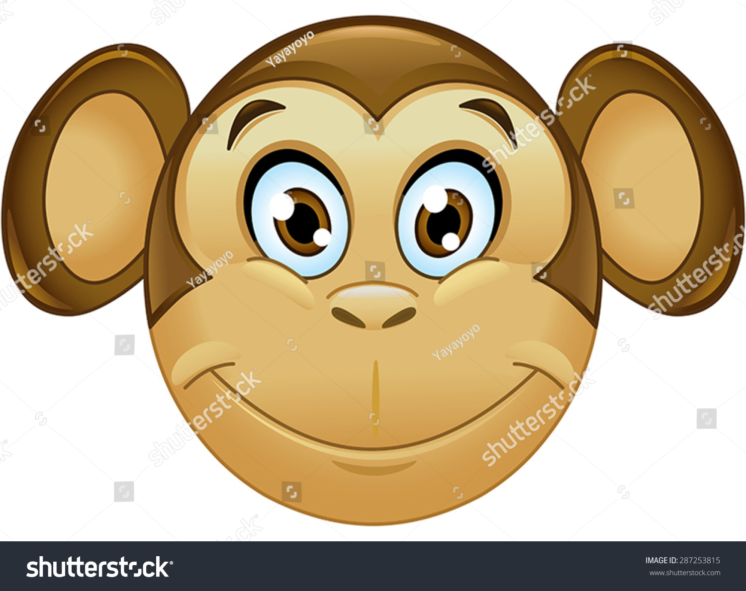 Smiling Monkey Emoticon: Vector có sẵn (miễn phí bản quyền) 287253815 ...
