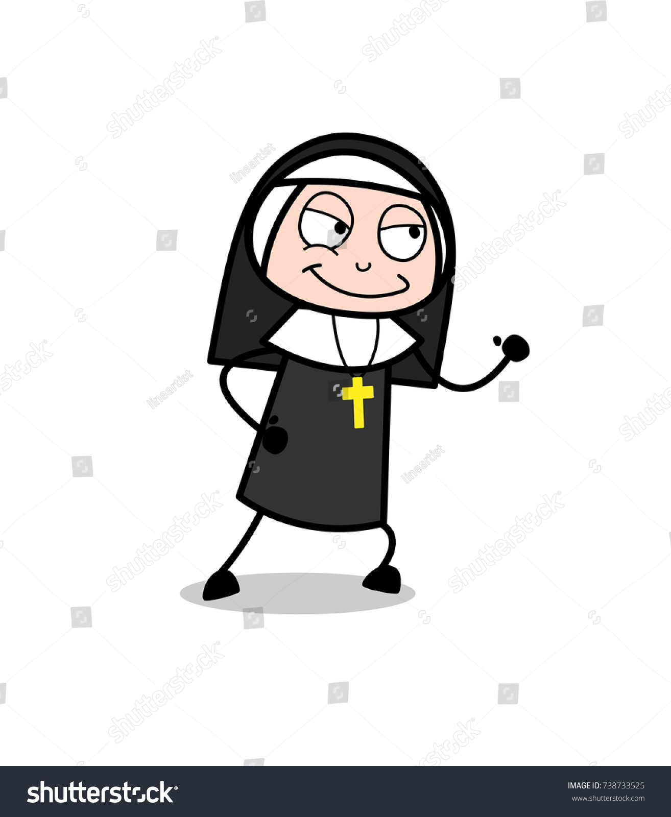 Smiling Nun Character Running Pose: เวกเตอร์สต็อก (ปลอดค่าลิขสิทธิ์ ...