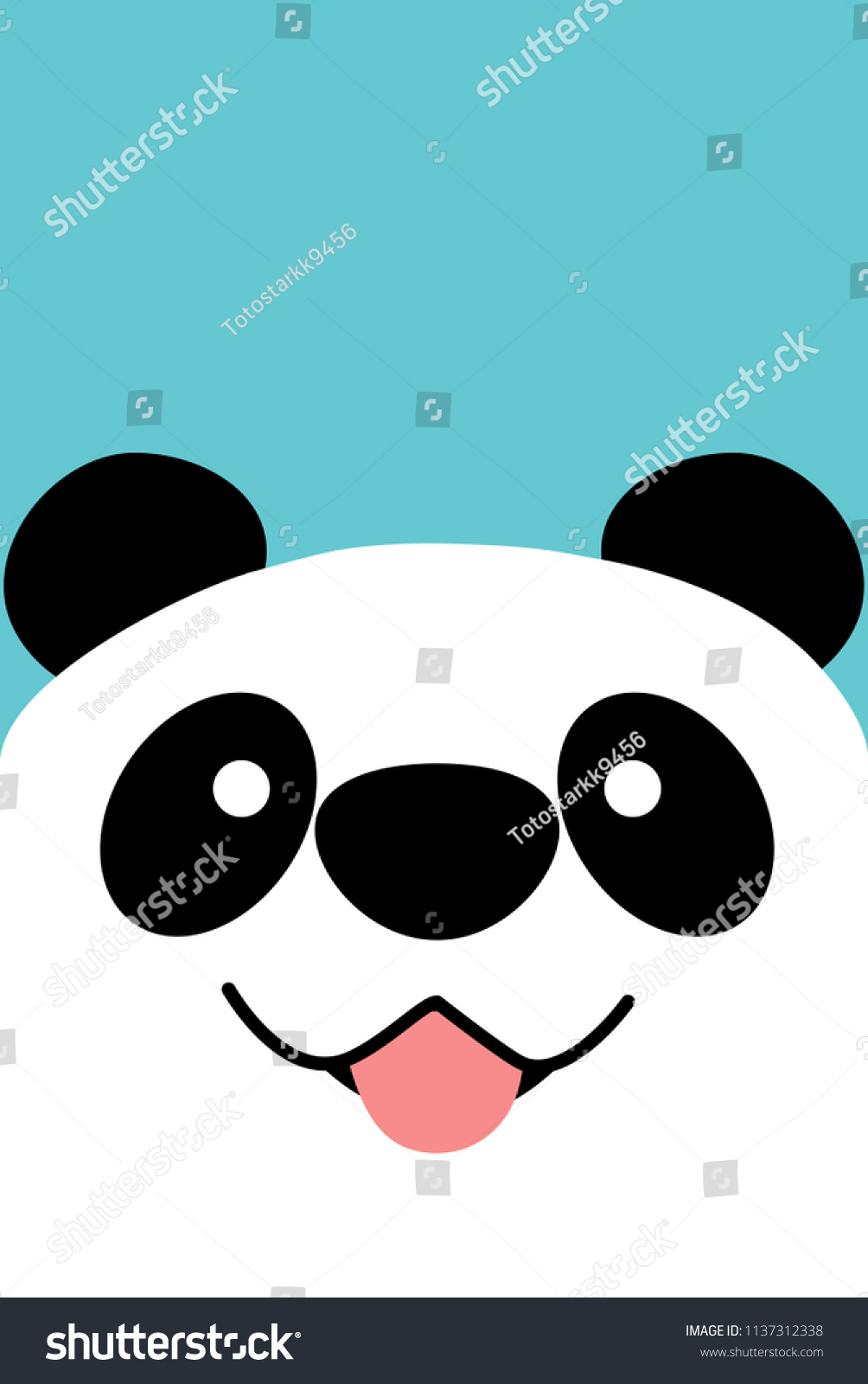 Smiling Panda Face Flat Design Vector Stock Vector (Royalty Free ...