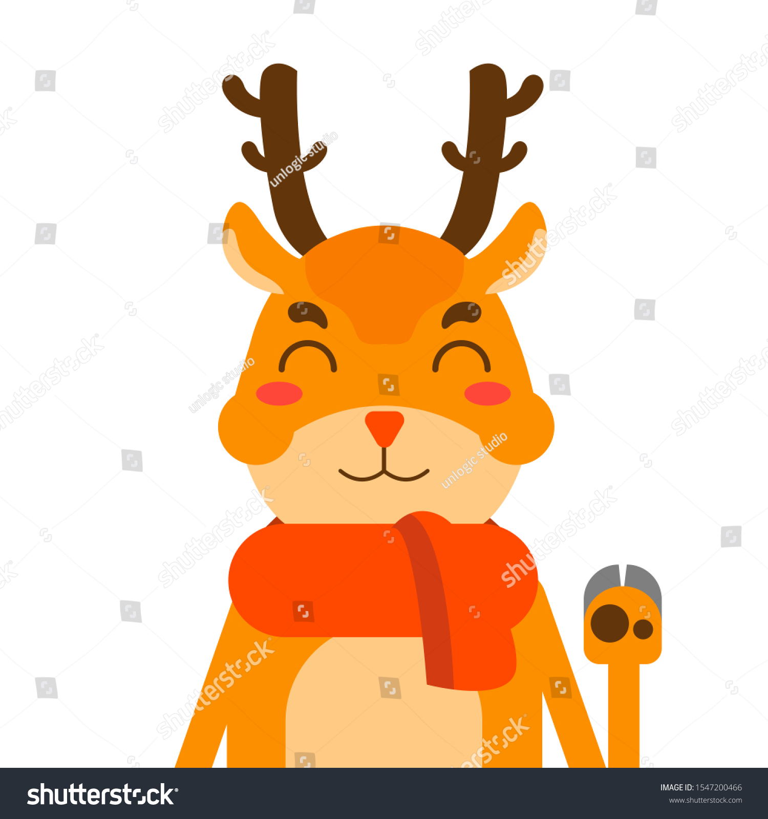 Smiling Rudolf Vector Cartoon Isolated On Stock Vector (Royalty Free ...