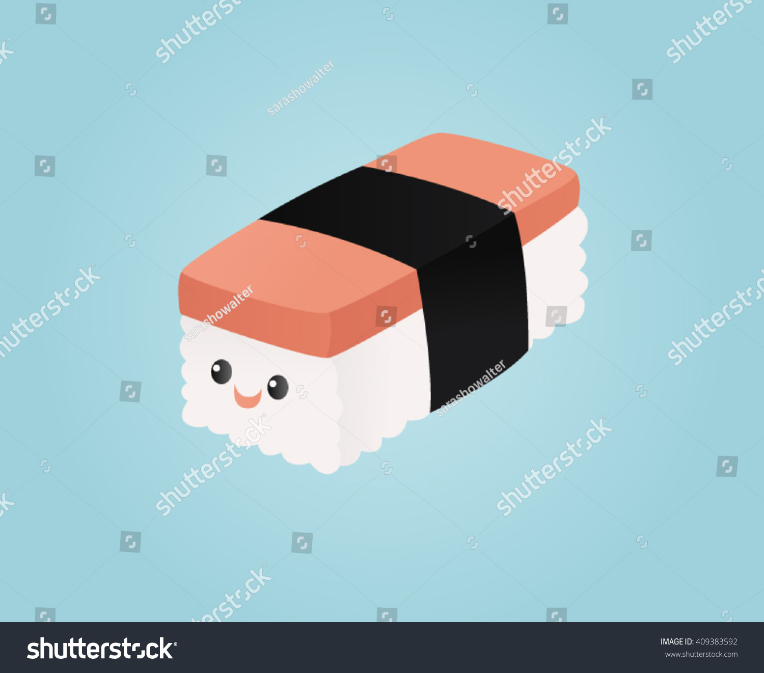 Smiling Spam Musubi Stock Vector 409383592 - Shutterstock