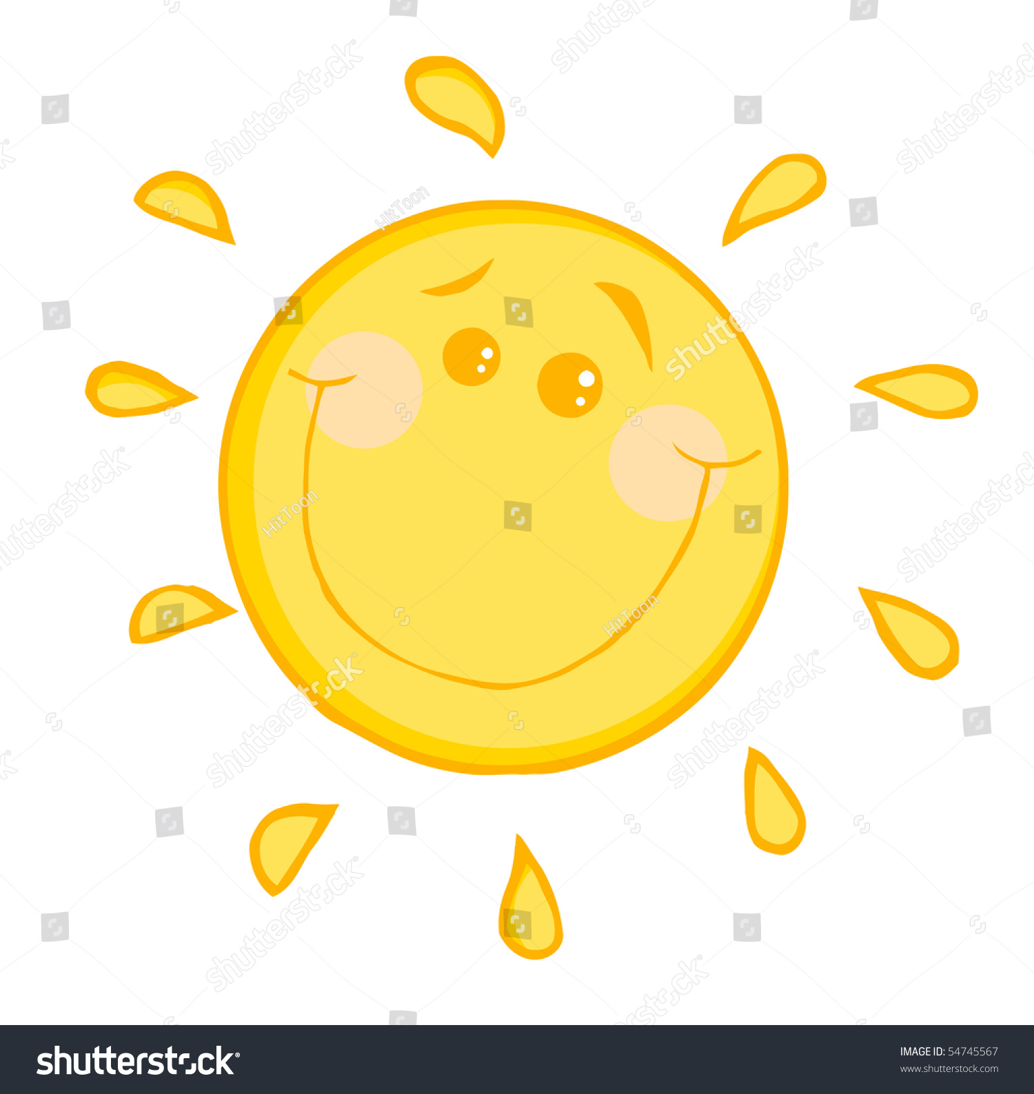 Smiling Sun Cartoon Character Stock Vector (Royalty Free) 54745567