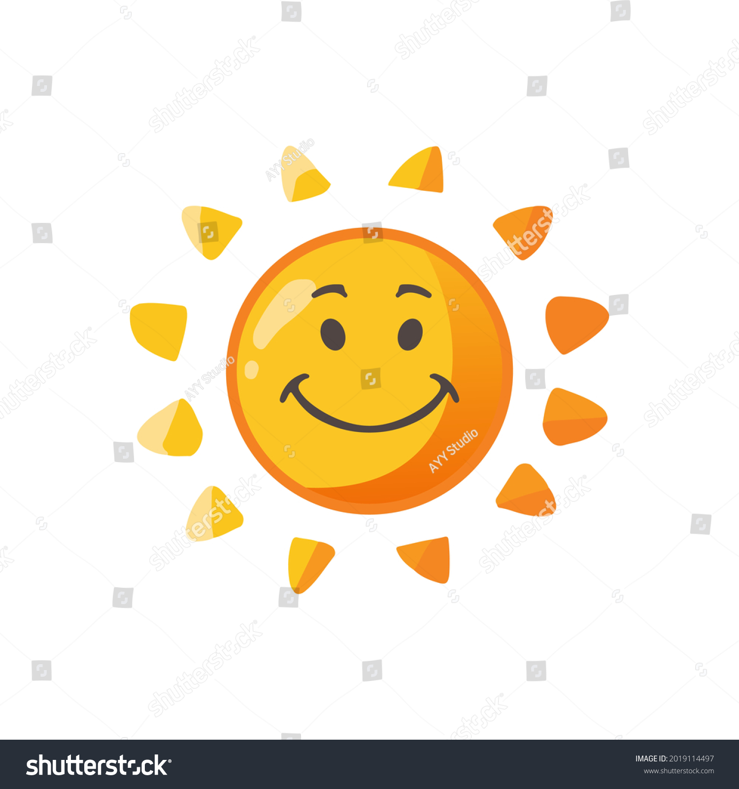 Smiling Sun Character Vector Illustration Stock Vector (Royalty Free ...