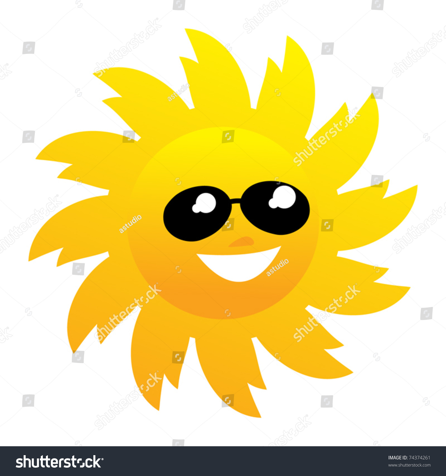 Smiling Sun Sunglasses Vector Illustration Stock Vector (Royalty Free ...