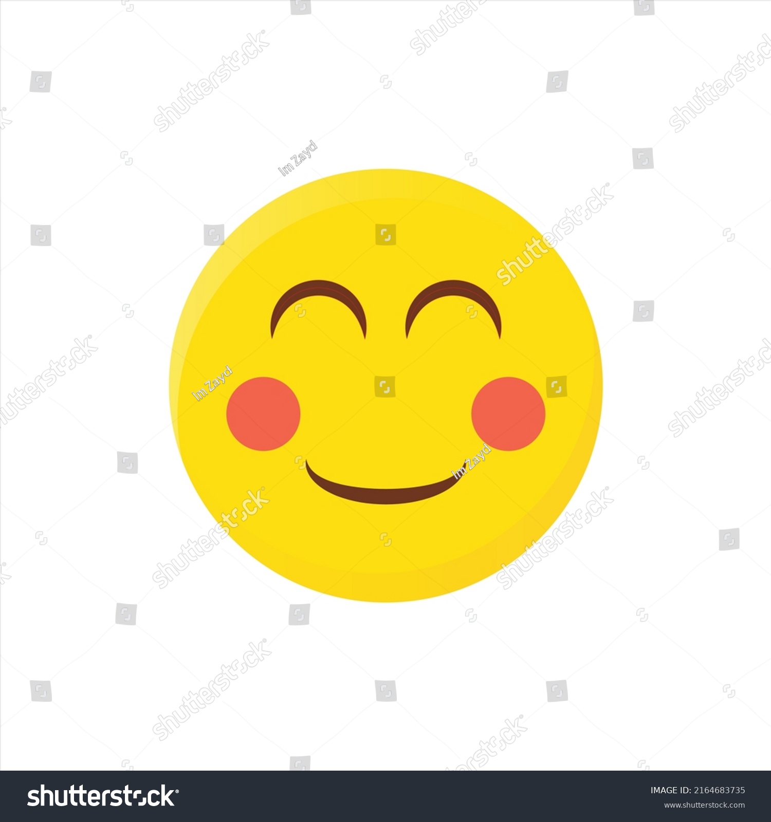 Smiling Sweet Face Red Cheeks Expression Stock Vector (Royalty Free ...