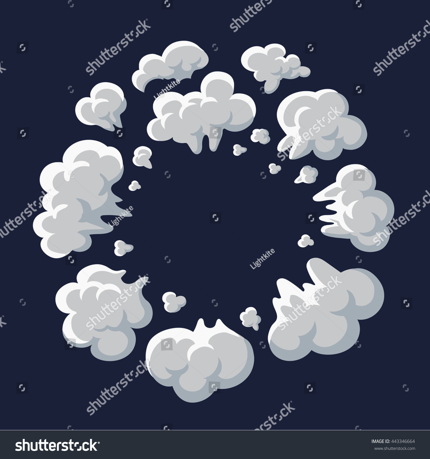 Smoke Dust Explosion Cartoon Frame Vector Stock Vector (Royalty Free ...