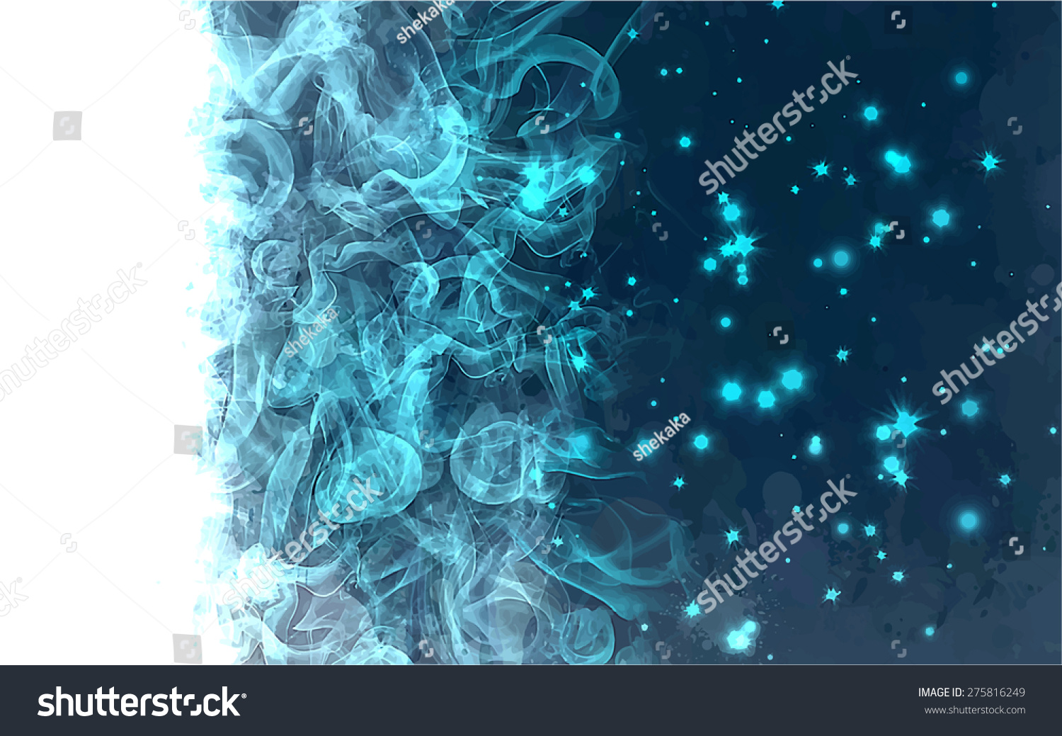 Smoke Blue Sparkles Border Background Vector: เวกเตอร์สต็อก (ปลอดค่า ...