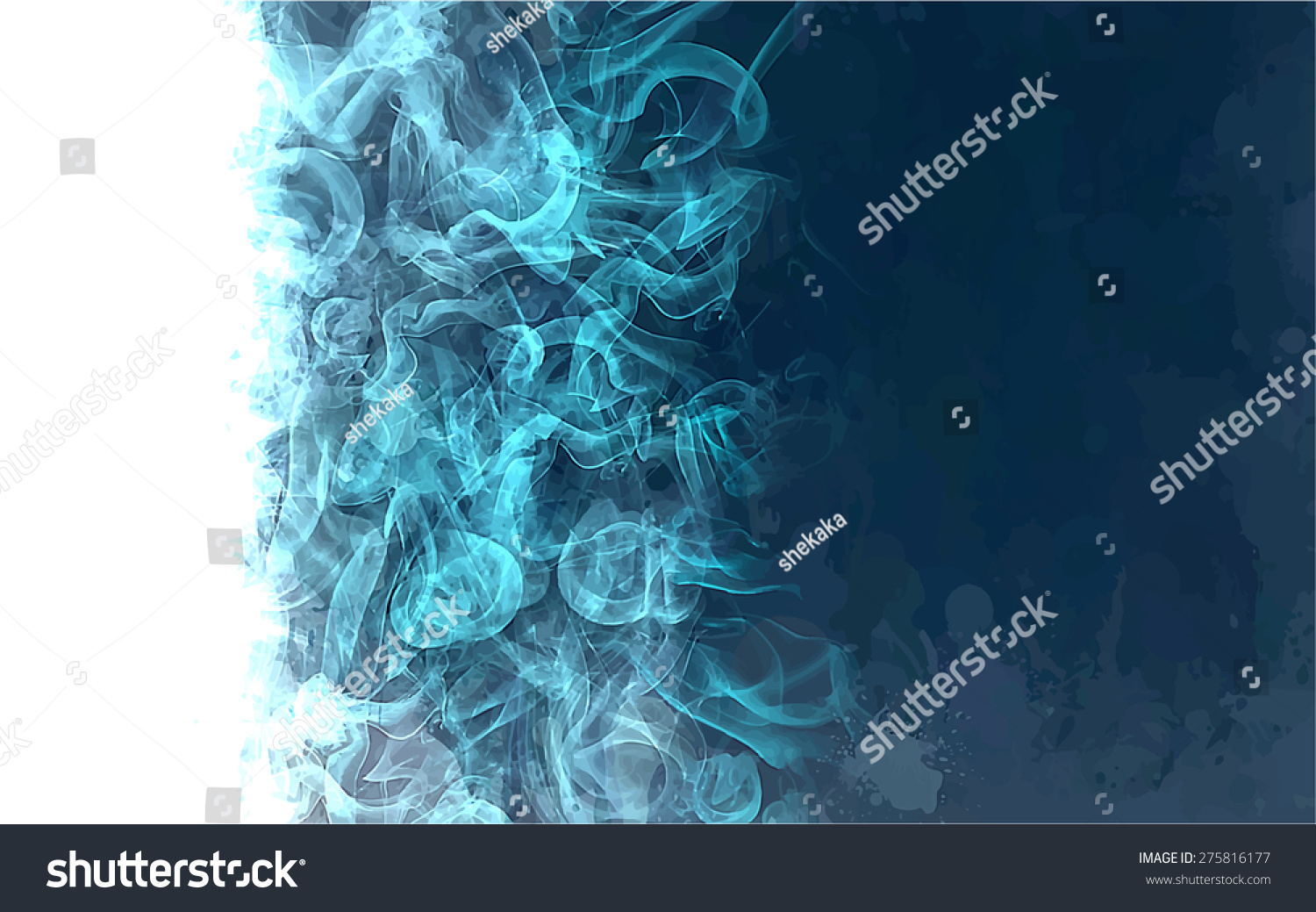 Smoke Blue Border Brush Strokes Background Stock Vector (Royalty Free ...