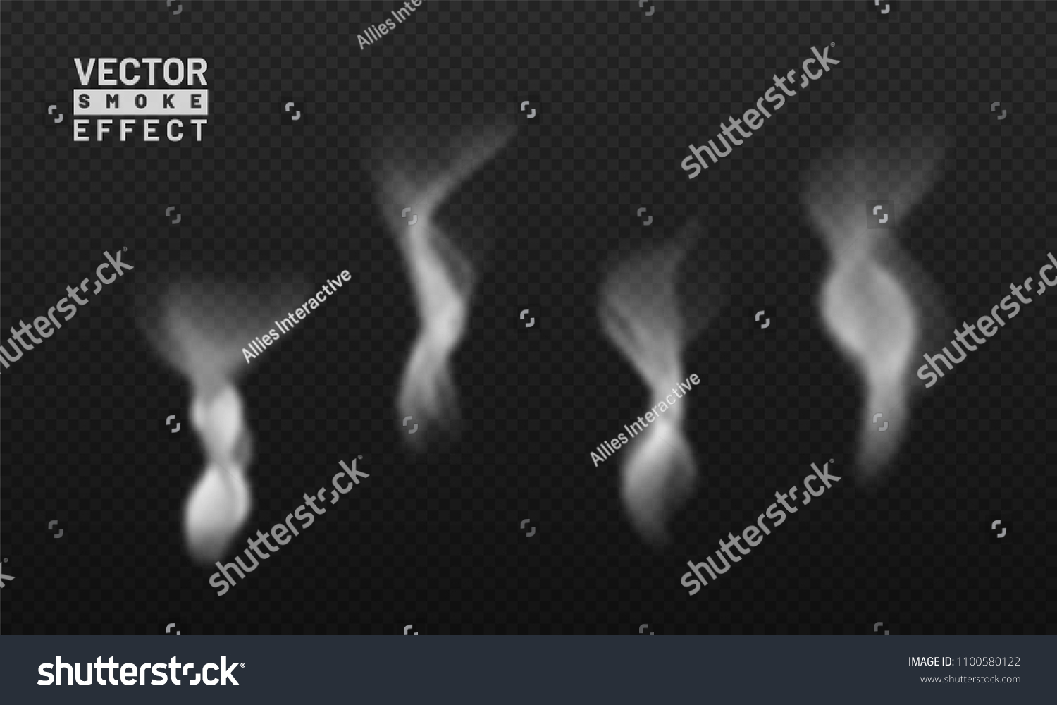 Smoke Set On Transparent Background Stock Vector (Royalty Free) 1100580122
