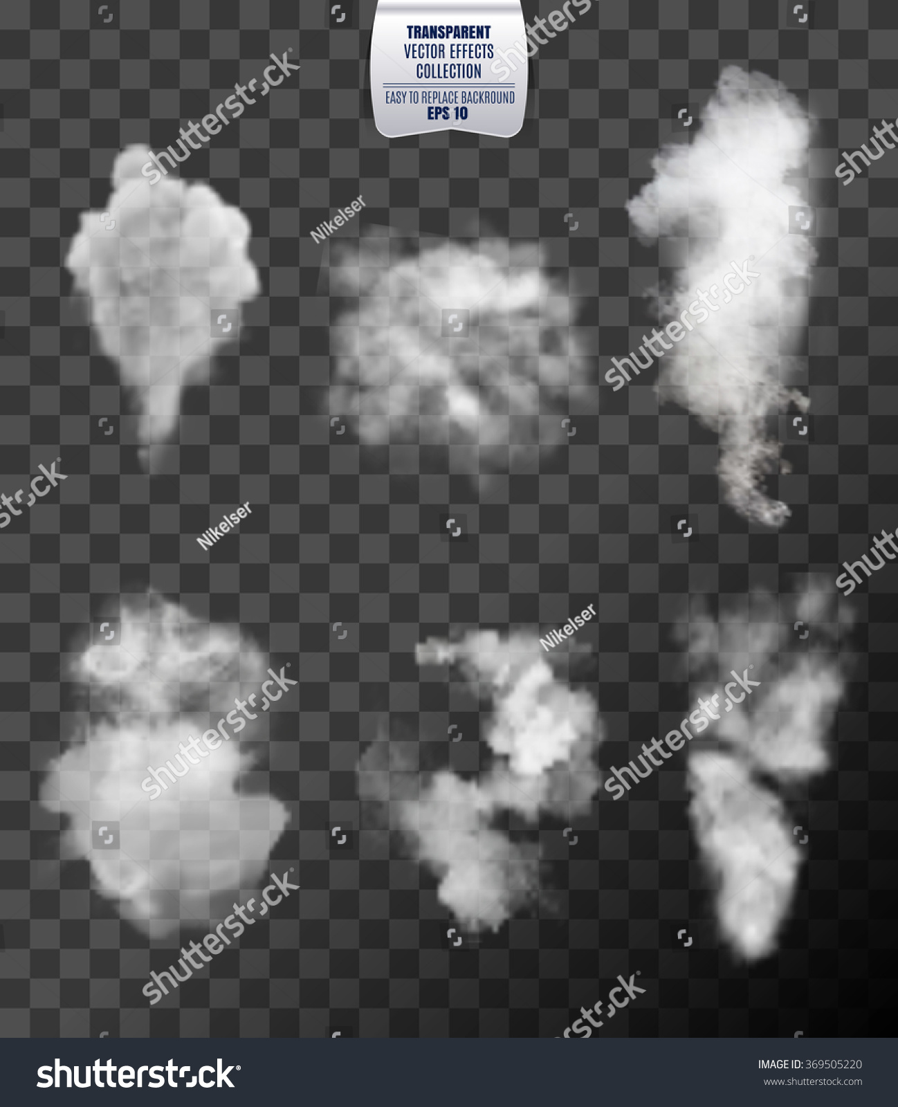 Smoke Vectors On Transparent Background Stock Vector (Royalty Free ...