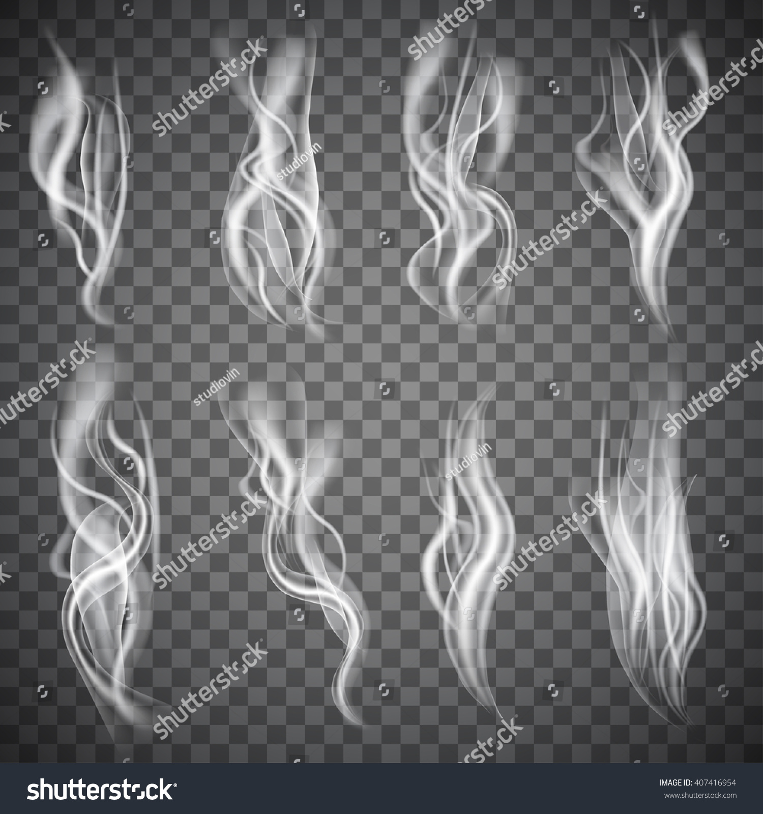 Smoke Vectors On Transparent Background Stock Vector 407416954 ...