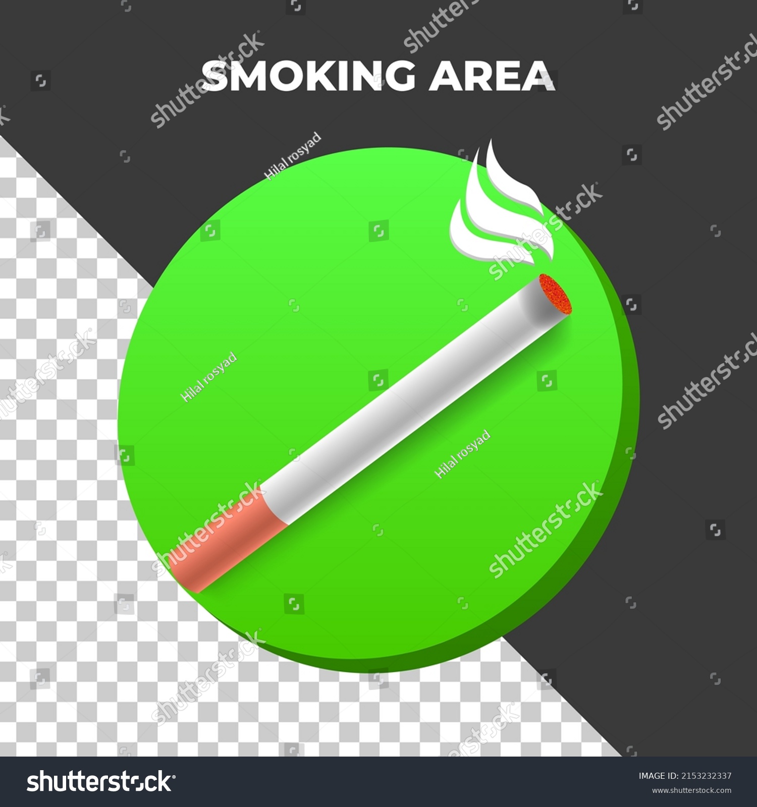 Smoking Area 3d Rendering Logo Red Stock Vector (Royalty Free ...