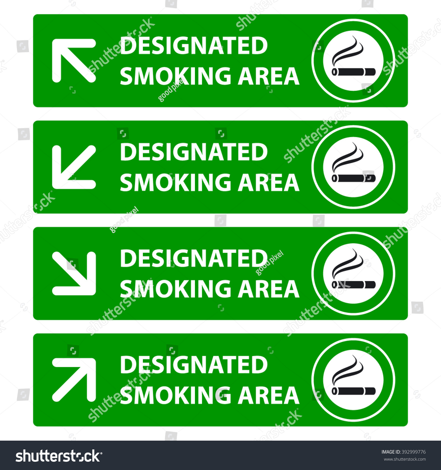 Smoking Area Sign Arrow Pointer Vector Stock Vector (Royalty Free ...