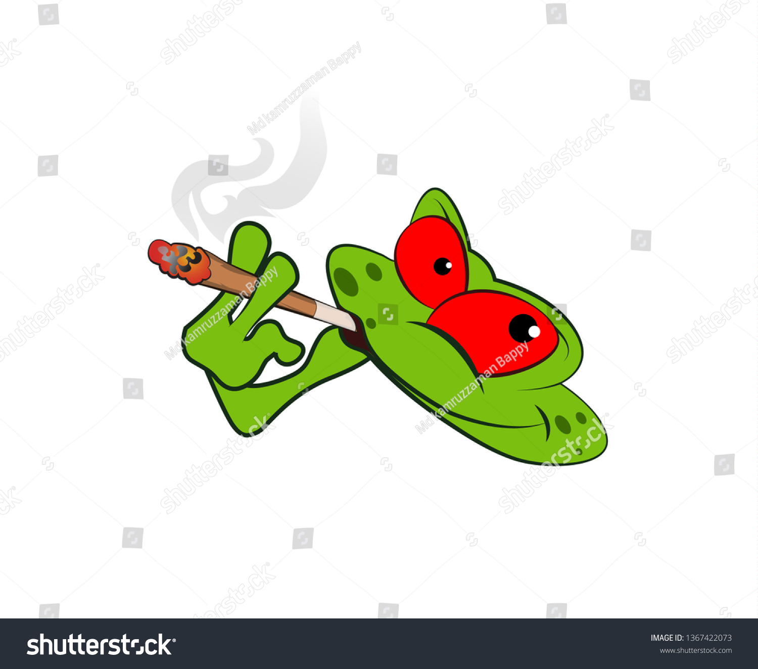 Smoking Frog Artwork Stock Vector (Royalty Free) 1367422073 | Shutterstock