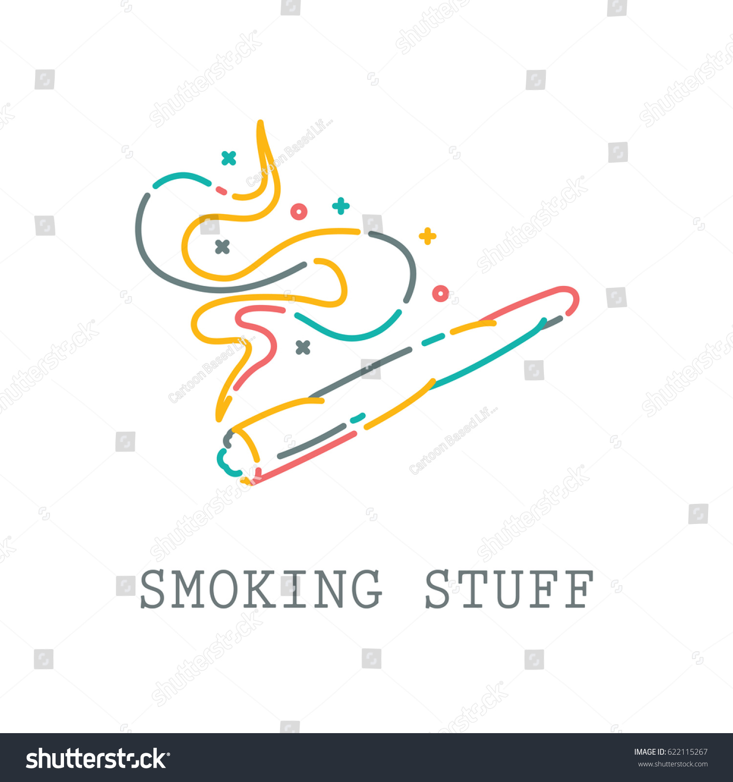 Smoking Joint Vector Single Isolated Icon Stock Vector (Royalty Free ...