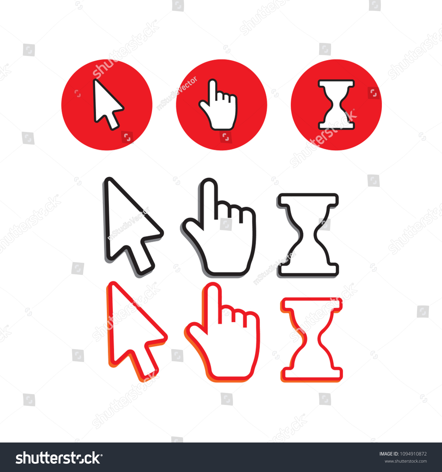 Smooth Pixel Cursors Icons Mouse Computer Stock Vector (Royalty Free ...