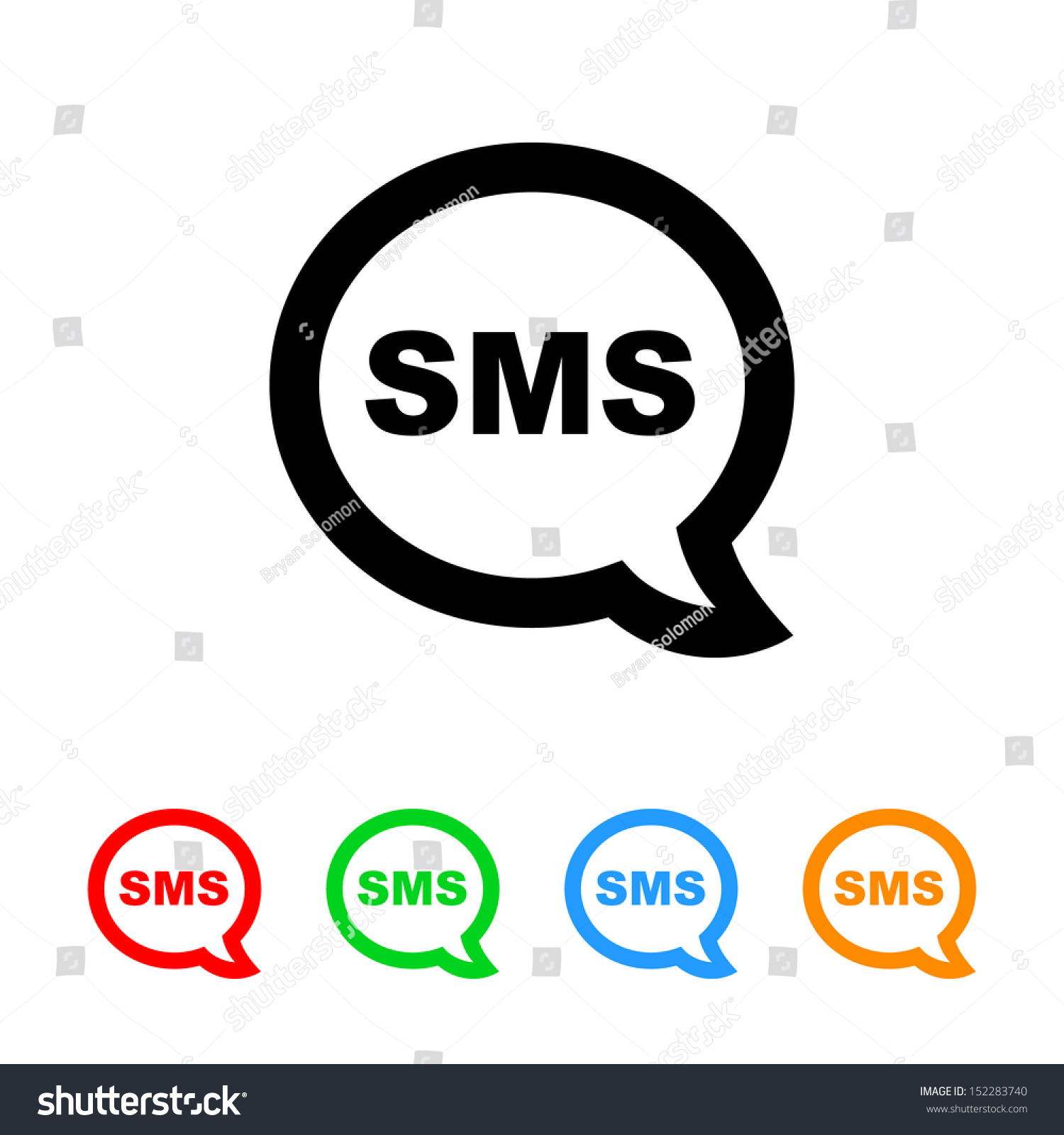 Sms Cell Phone Text Message Icon Stock Vector (Royalty Free) 152283740
