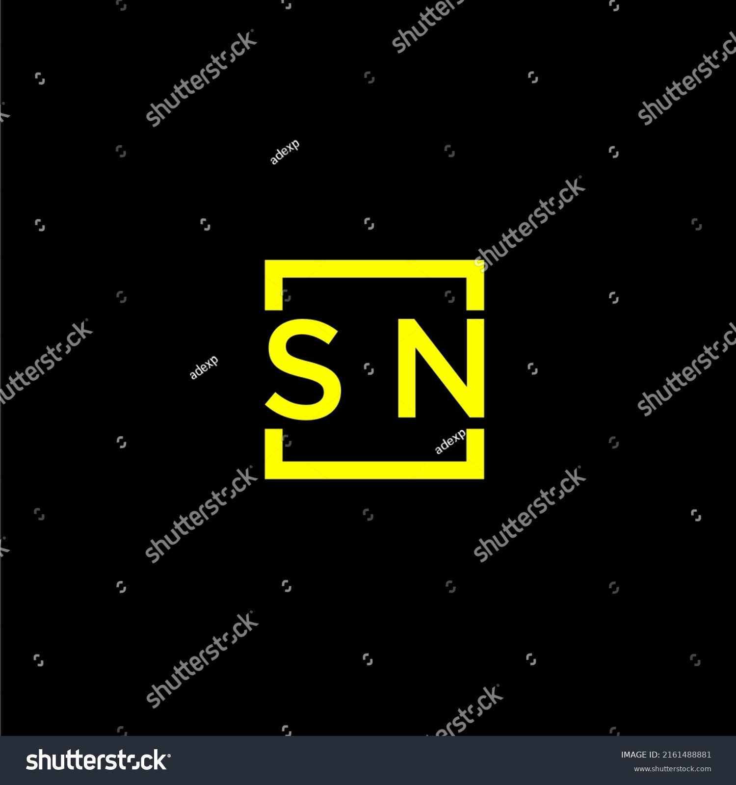 Sn Initial Monogram Logo Square Style Stock Vector (Royalty Free ...