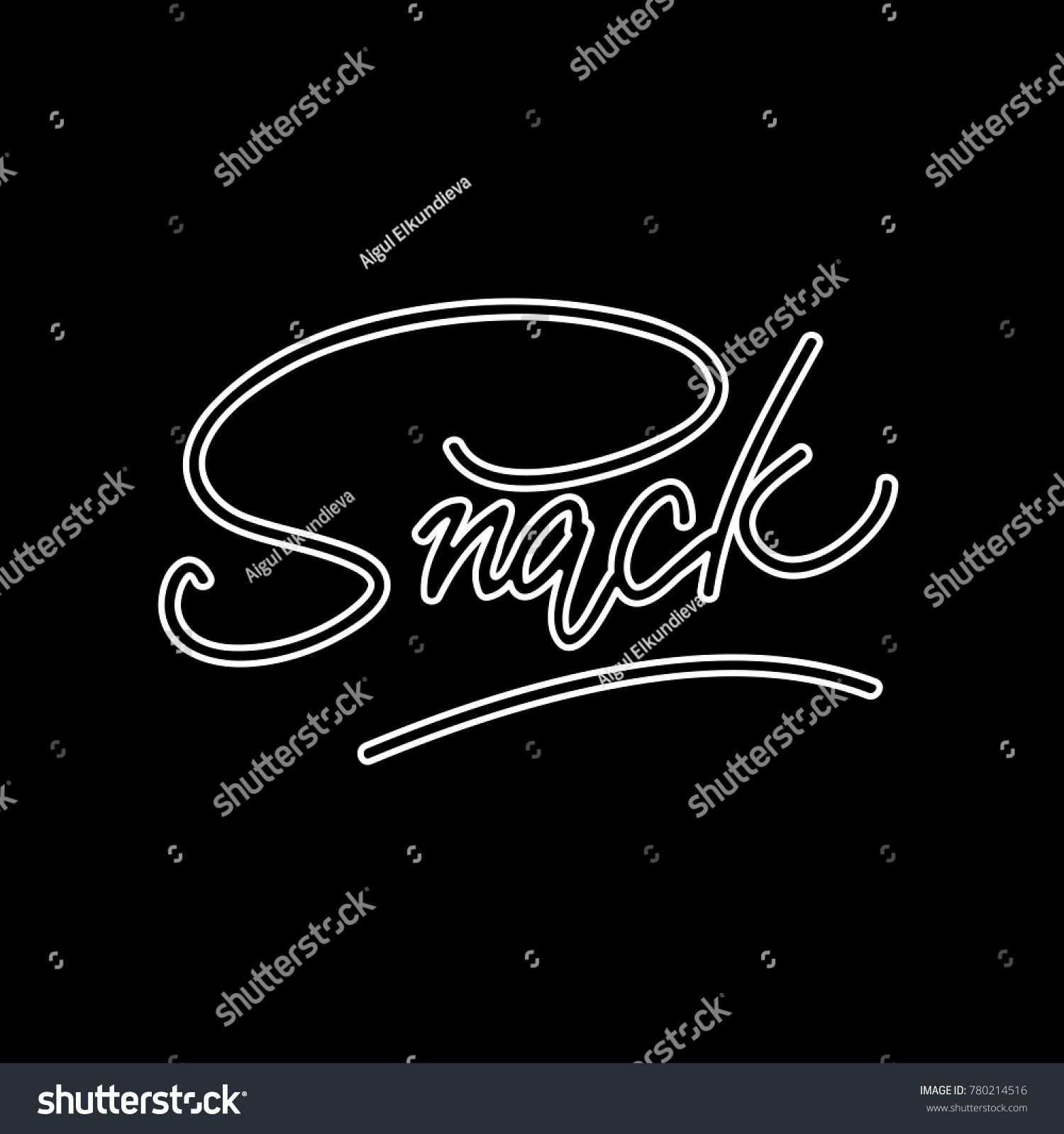 Snack Lettering Logo Vector Illustration: vetor stock (livre de ...