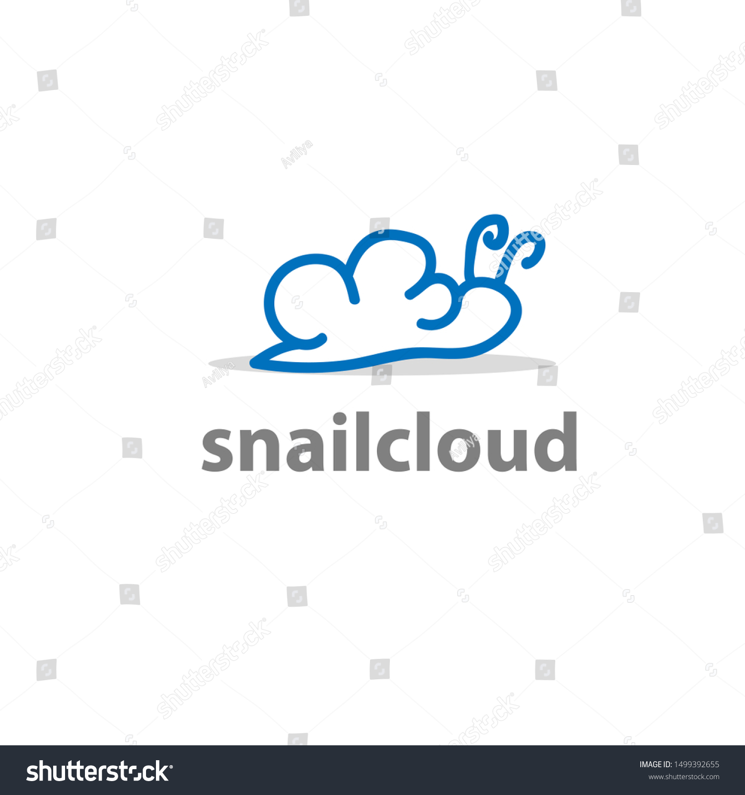 Snail Cloud Logo Design Vector Illustration Stock Vector (Royalty Free ...