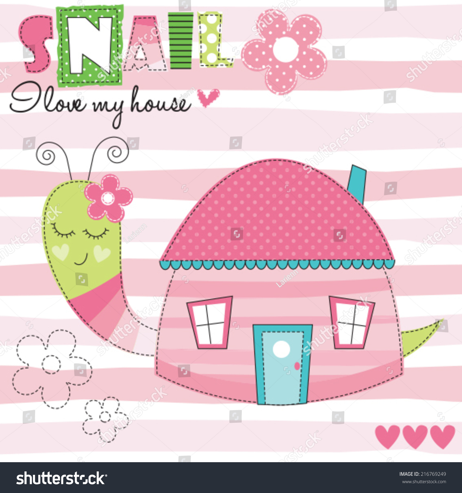 Snail House Vector Illustration Stock Vector (Royalty Free) 216769249 ...