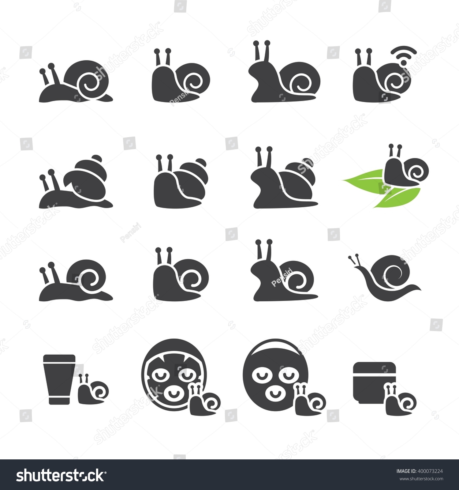 Snail Icon Set 스톡 벡터(사용료 없음) 400073224 - Shutterstock