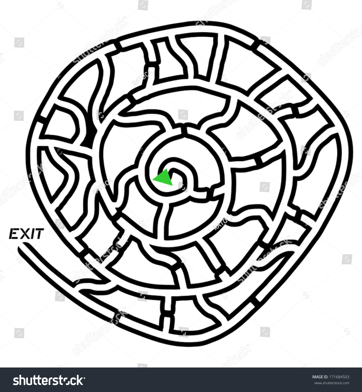 Snail Maze Stock Vector (Royalty Free) 171684503
