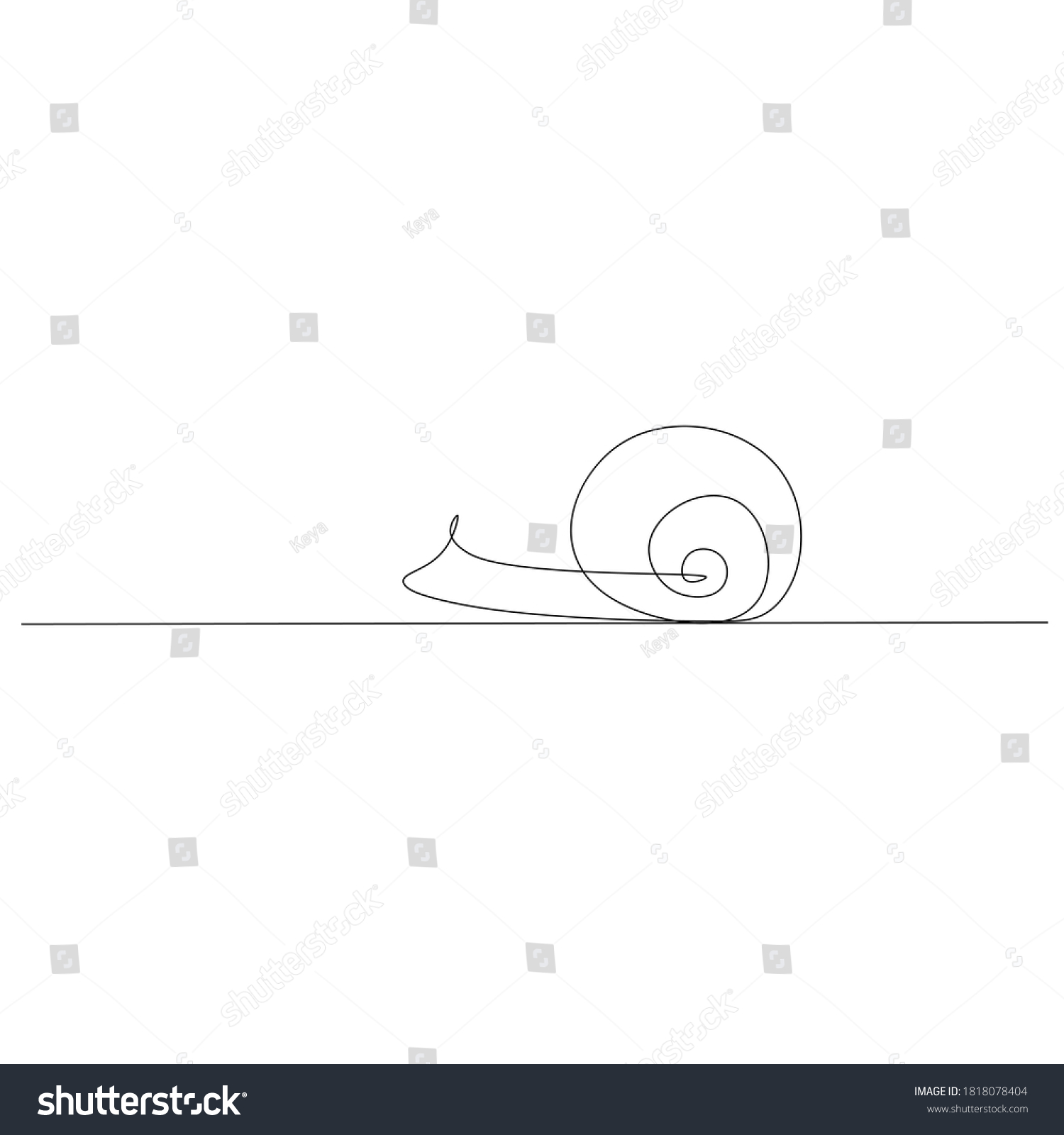 Snail One Line Drawing Vector Illustration Stock Vector (Royalty Free ...