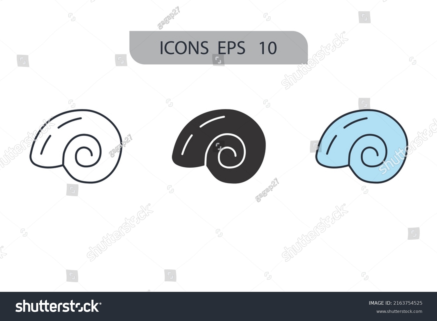 Snail Shell Icons Symbol Vector Elements Stock Vector (Royalty Free ...