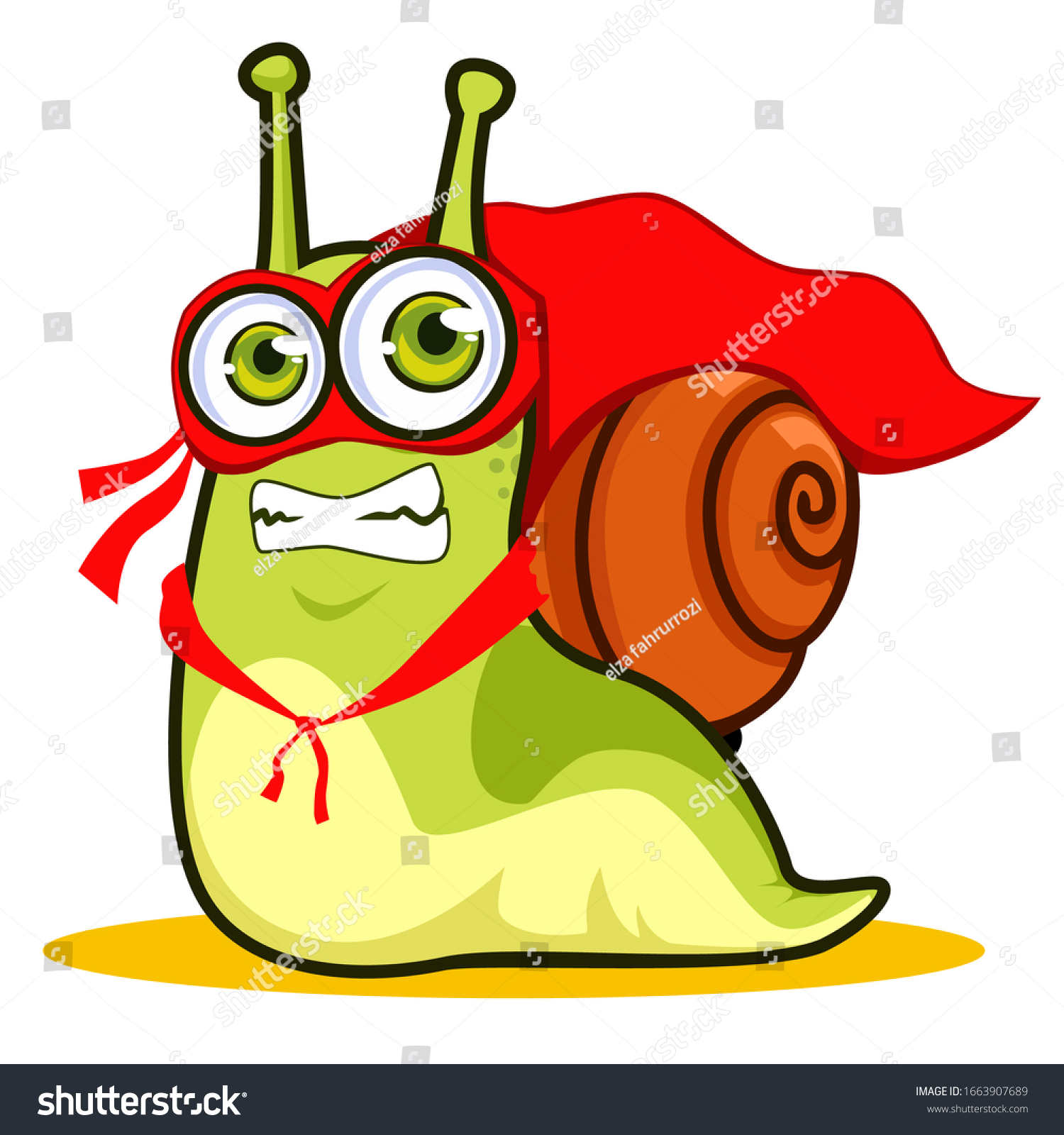 Snail Superhero Cartoon Vector Stock Vector (Royalty Free) 1663907689 ...