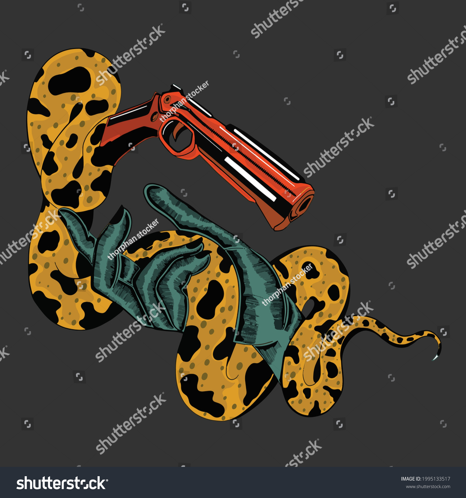 Snake Gun Vector Illustration Stock Vector (Royalty Free) 1995133517 ...