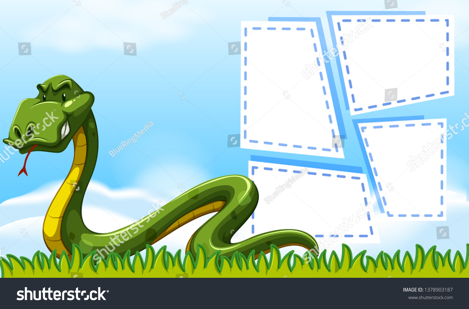 Snake Border Frame Template Illustration Stock Vector (Royalty Free ...