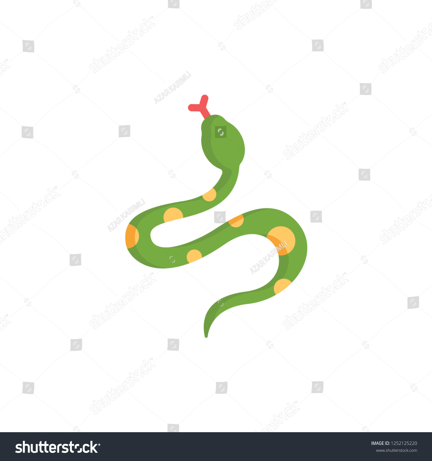 Snake Cartoon Icon Stock Vector (Royalty Free) 1252125220 | Shutterstock